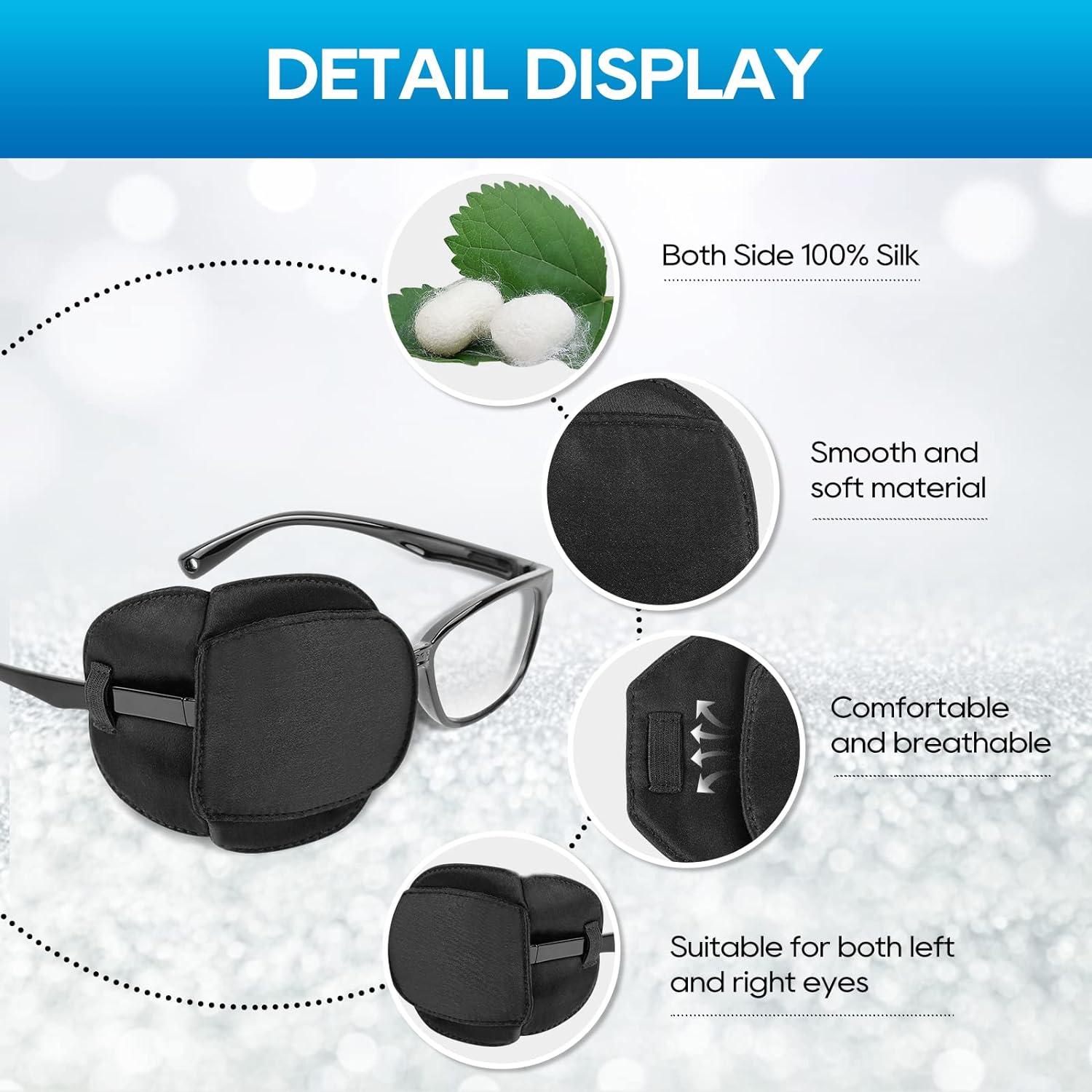eZAKKA 3D Eye Patches for Adults Kids | Left Right Eye | Medical Silk ...