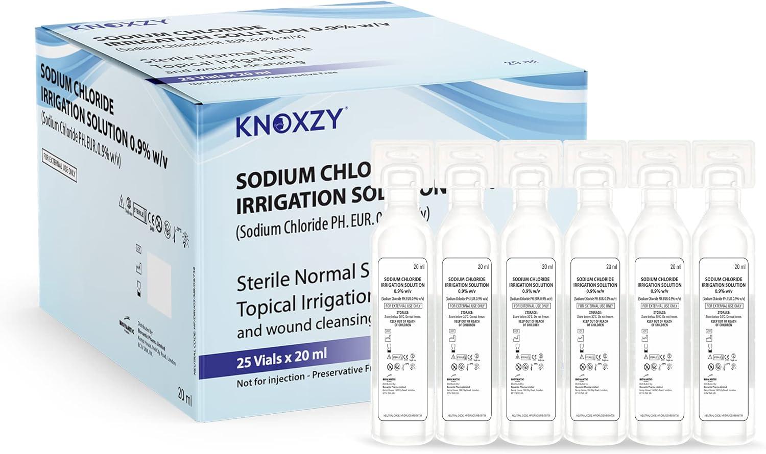 KNOXZY Sterile Saline Pods 20ml - Eye Wash & Wound Cleansing for ...