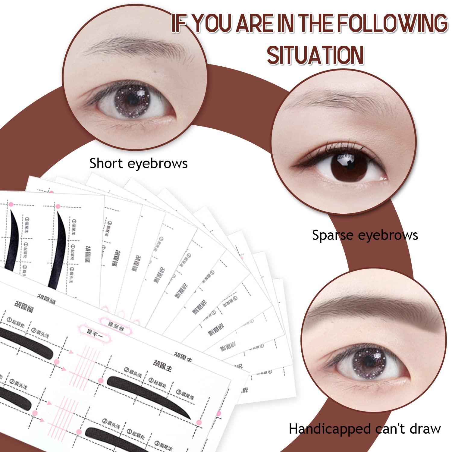 12 Shapes Eyebrow Stencil Set - 48 Pairs Reusable Eyebrow Ruler ...