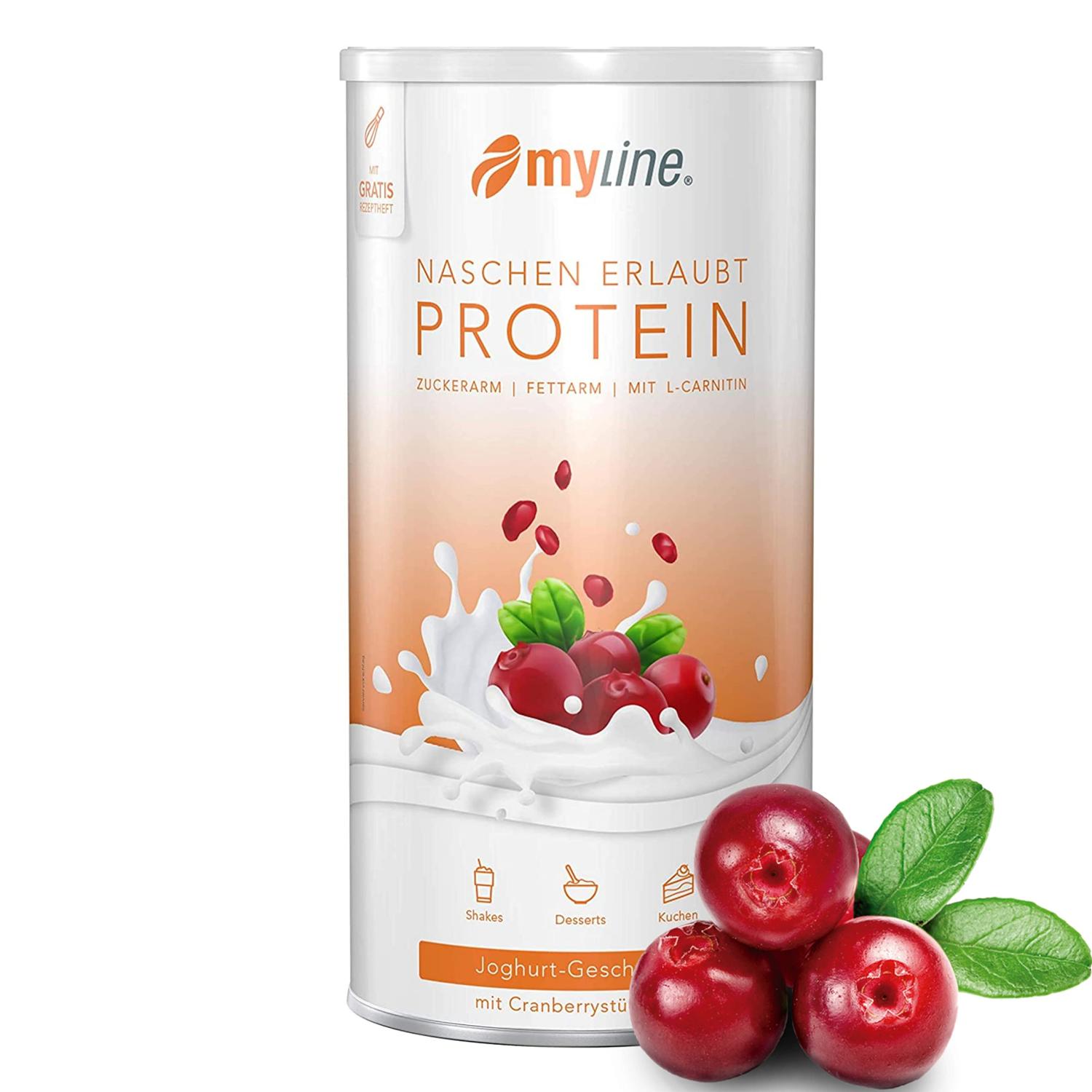 Myline Protein Shake - 400g Cranberry Yoghurt Protein Powder + Free Tape Measure | International ...