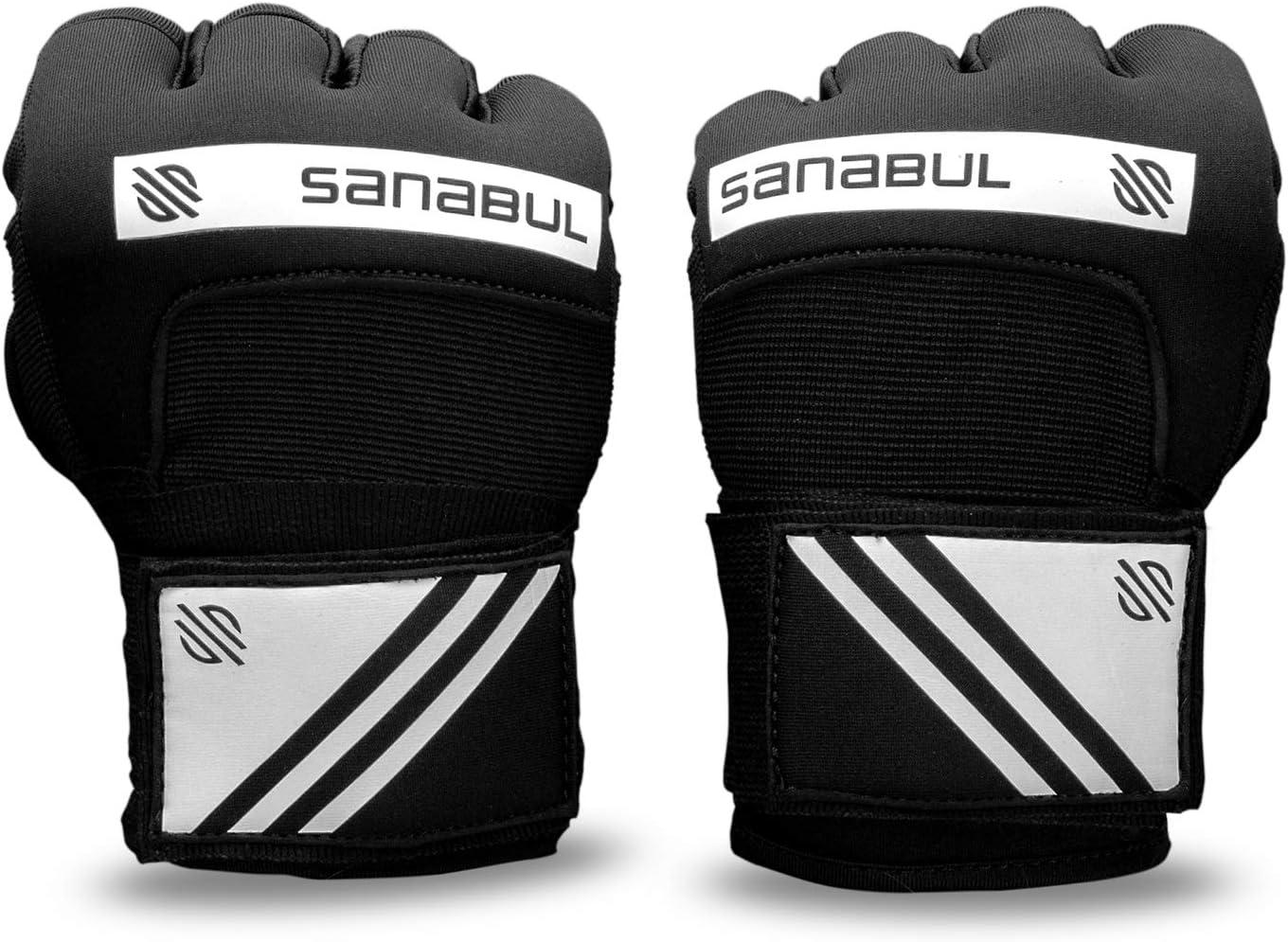 Sanabul Gel Quick Boxing Hand Wraps - Black/White S/M - Men & Women ...