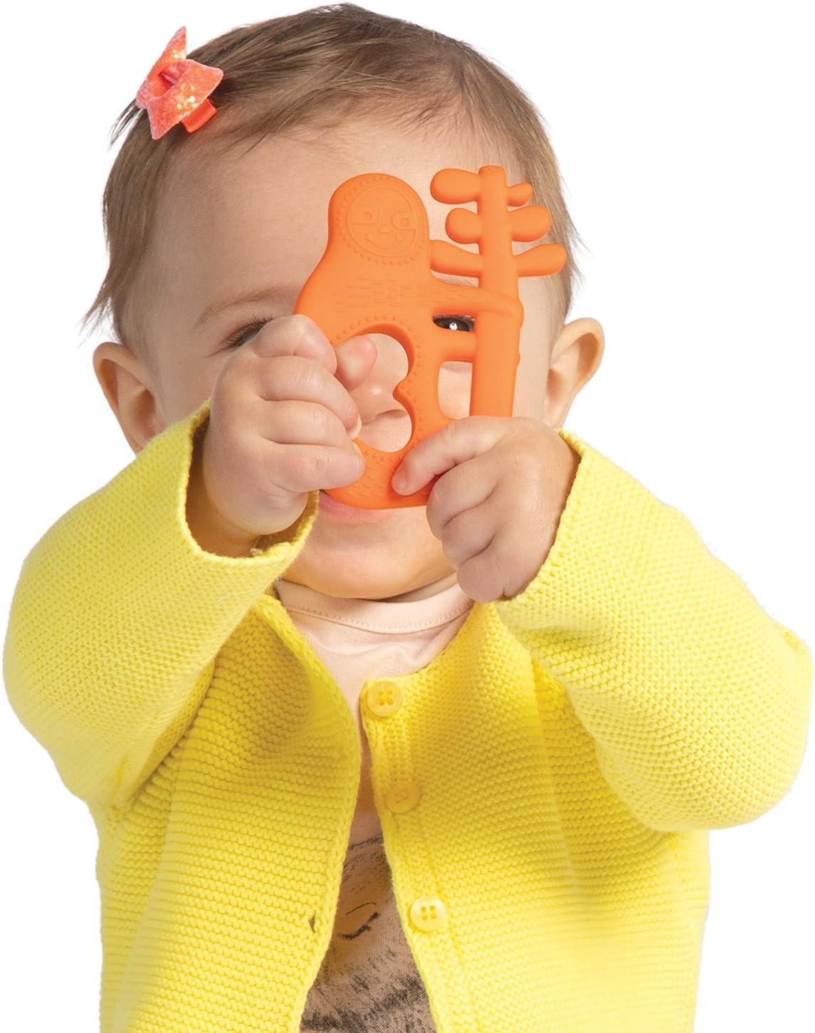 Manhattan Toy Animal Shapes Sloth Silicone Teether - Orange | Baby ...