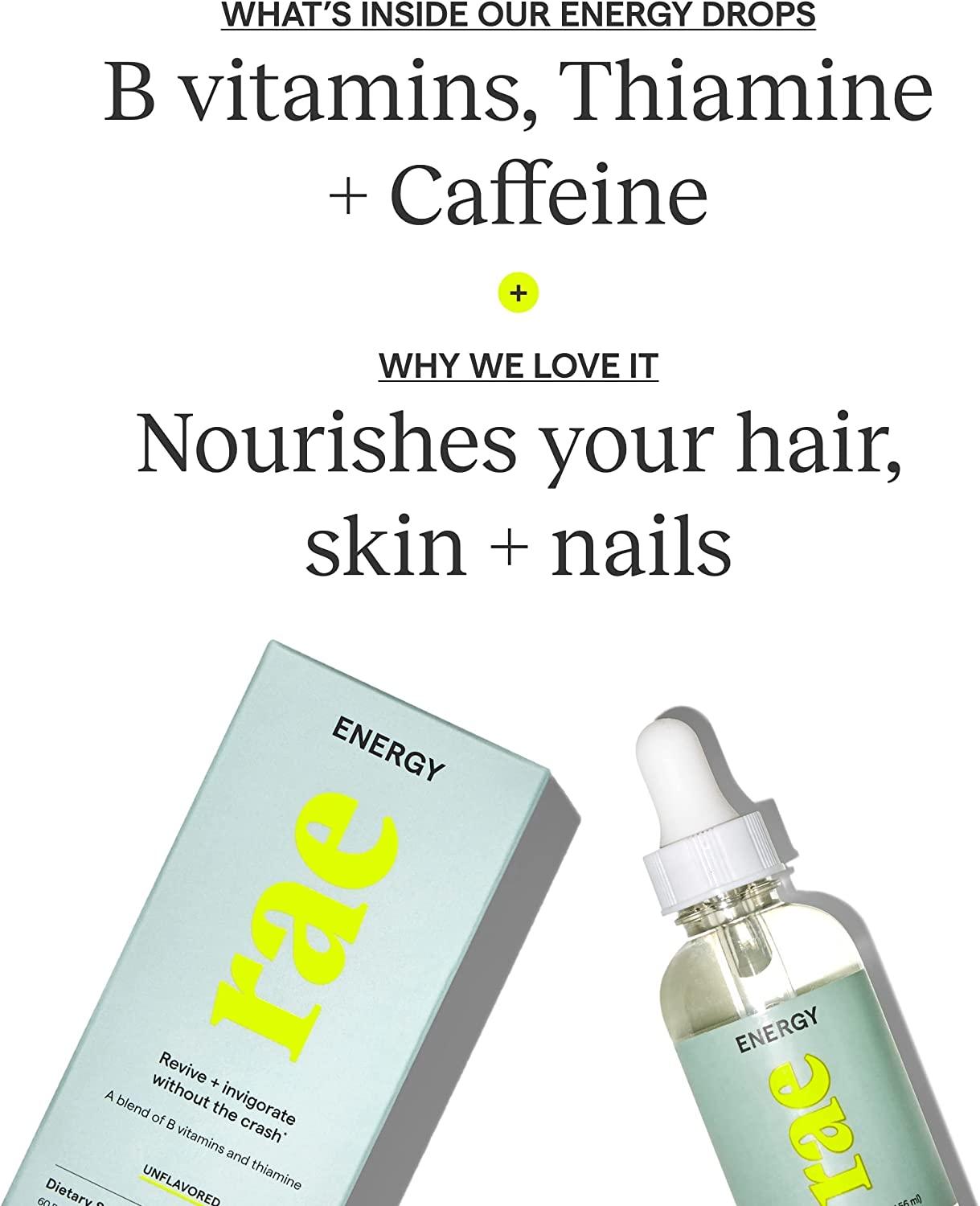Rae Energy Drops - Vegan Liquid Supplement for Women with B Vitamins ...