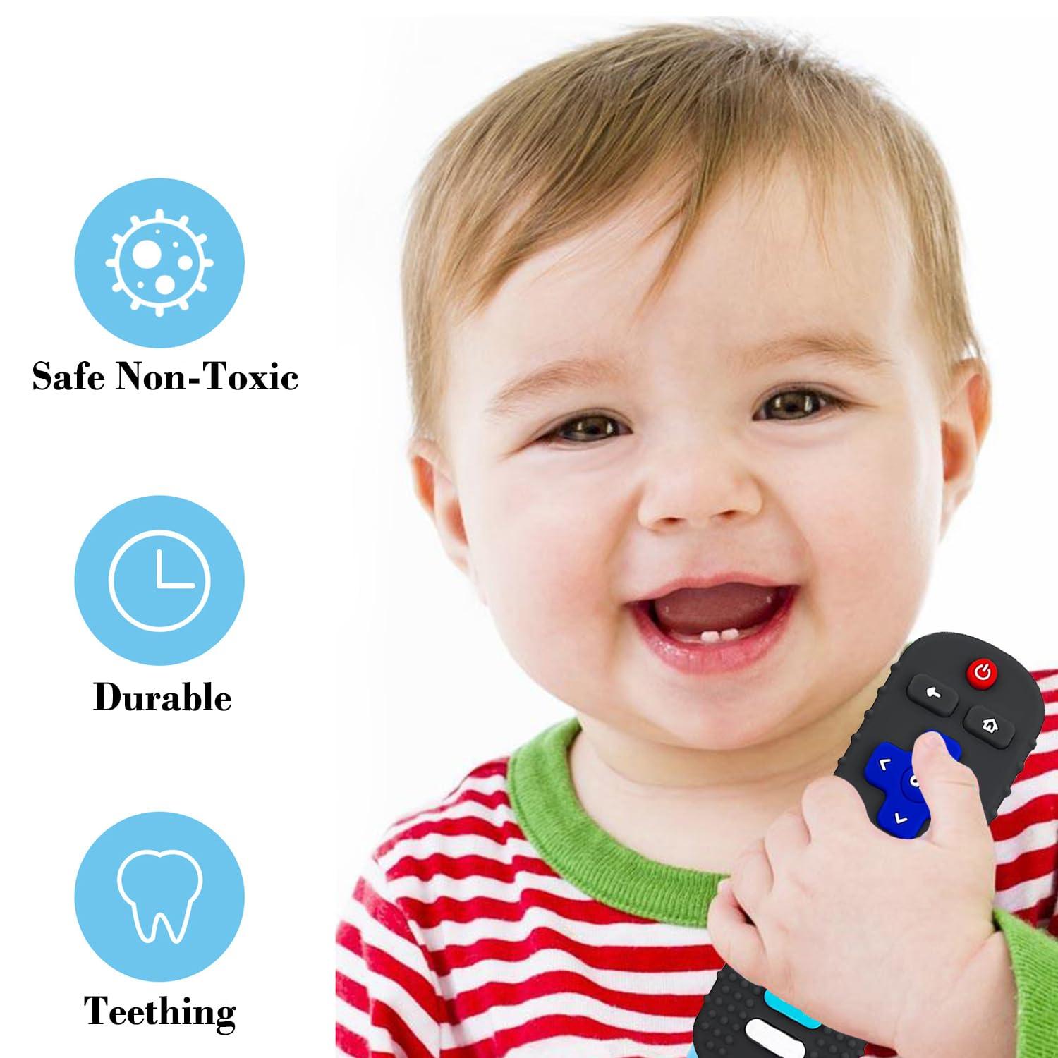 Sensory Silicone Baby Teething Toy - TV Remote Control Shape for 3-18 ...