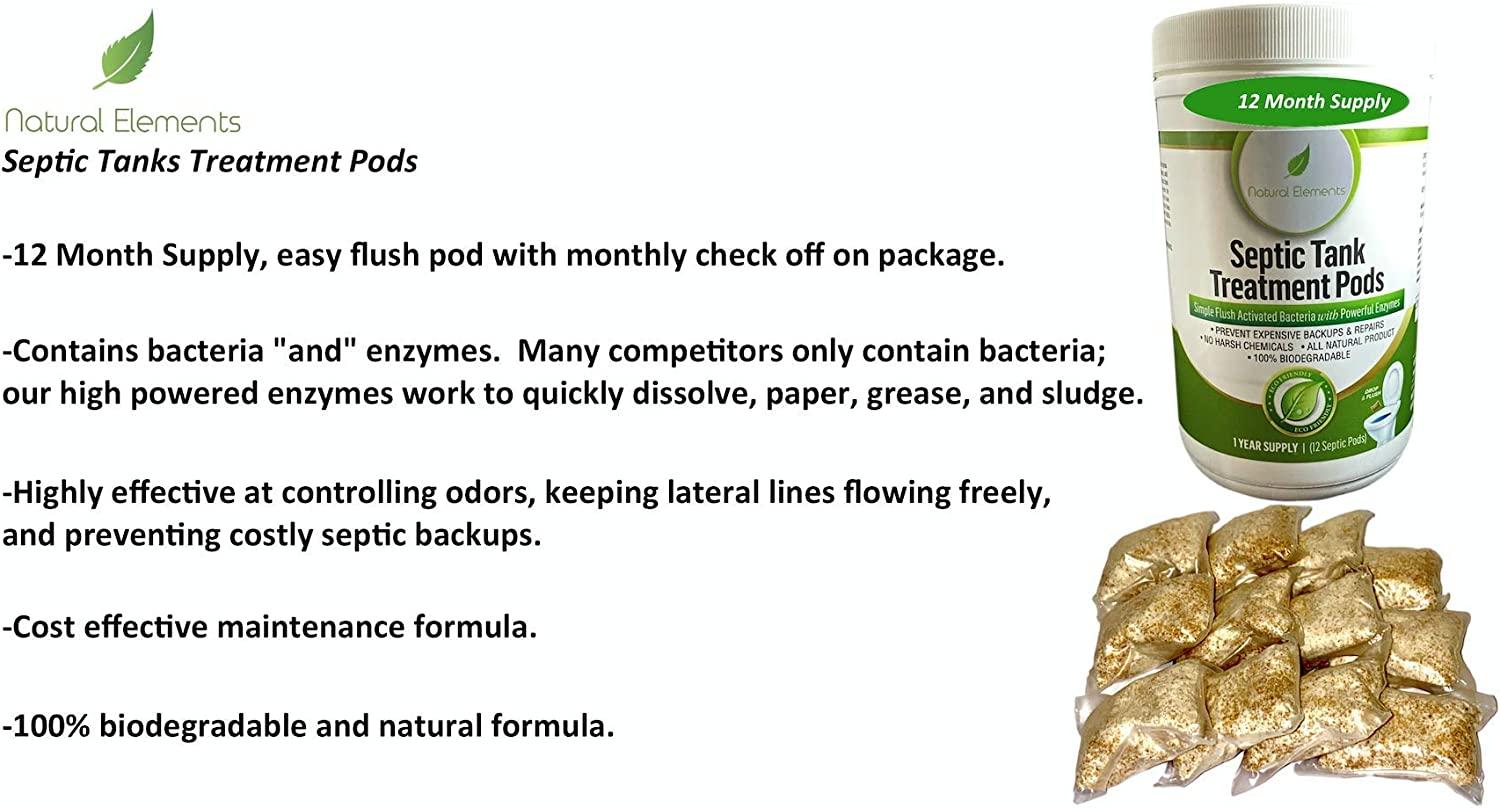 Natural Elements Septic Pods - 1 Year Supply (12 Pods) | Natural ...