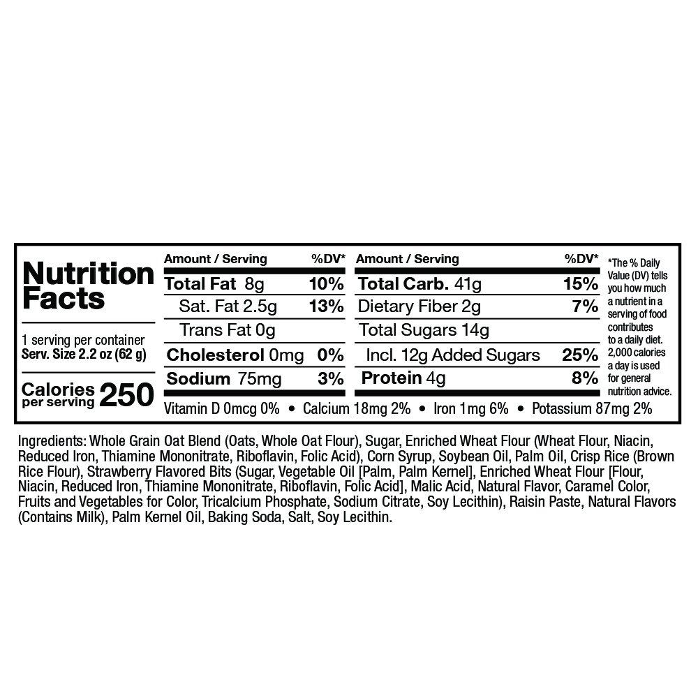 Zee Zees Strawberry Crisp Soft Baked Bars - Nut-Free, Whole Grain, 2.2 ...