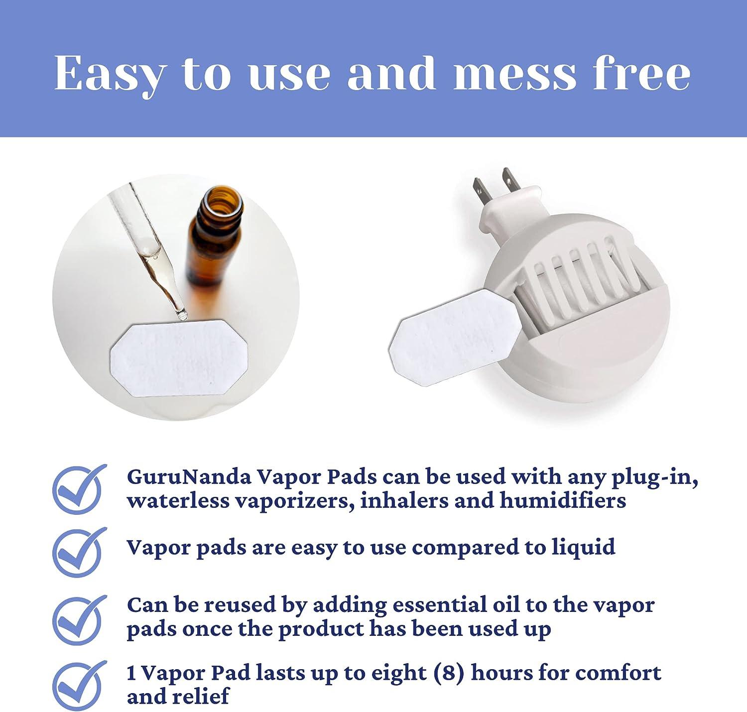 GuruNanda Vapor Pads - Waterless Vaporizer with Eucalyptus & Cedar Leaf ...