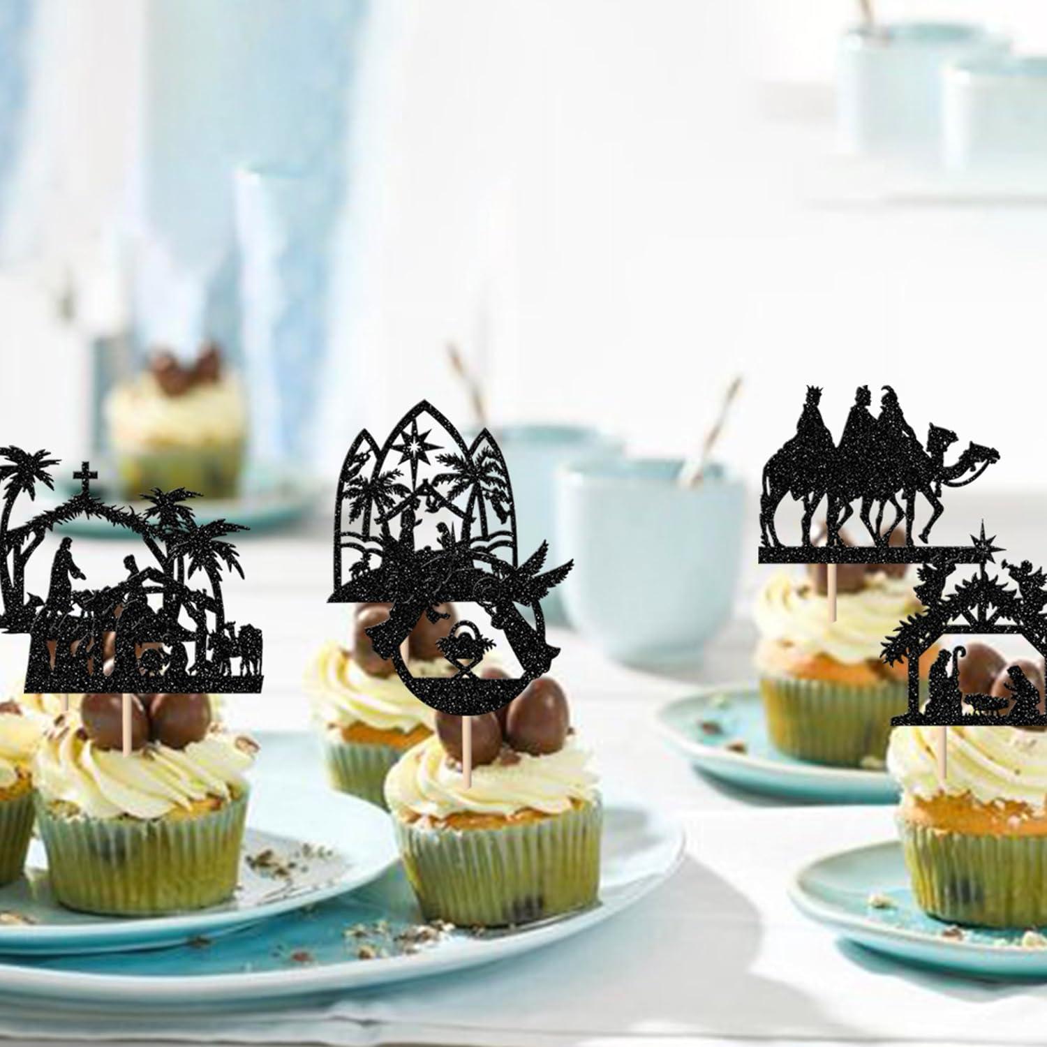 24 Pack Christmas Jesus Cupcake Toppers Jesus's Nativity Cupcake Picks ...