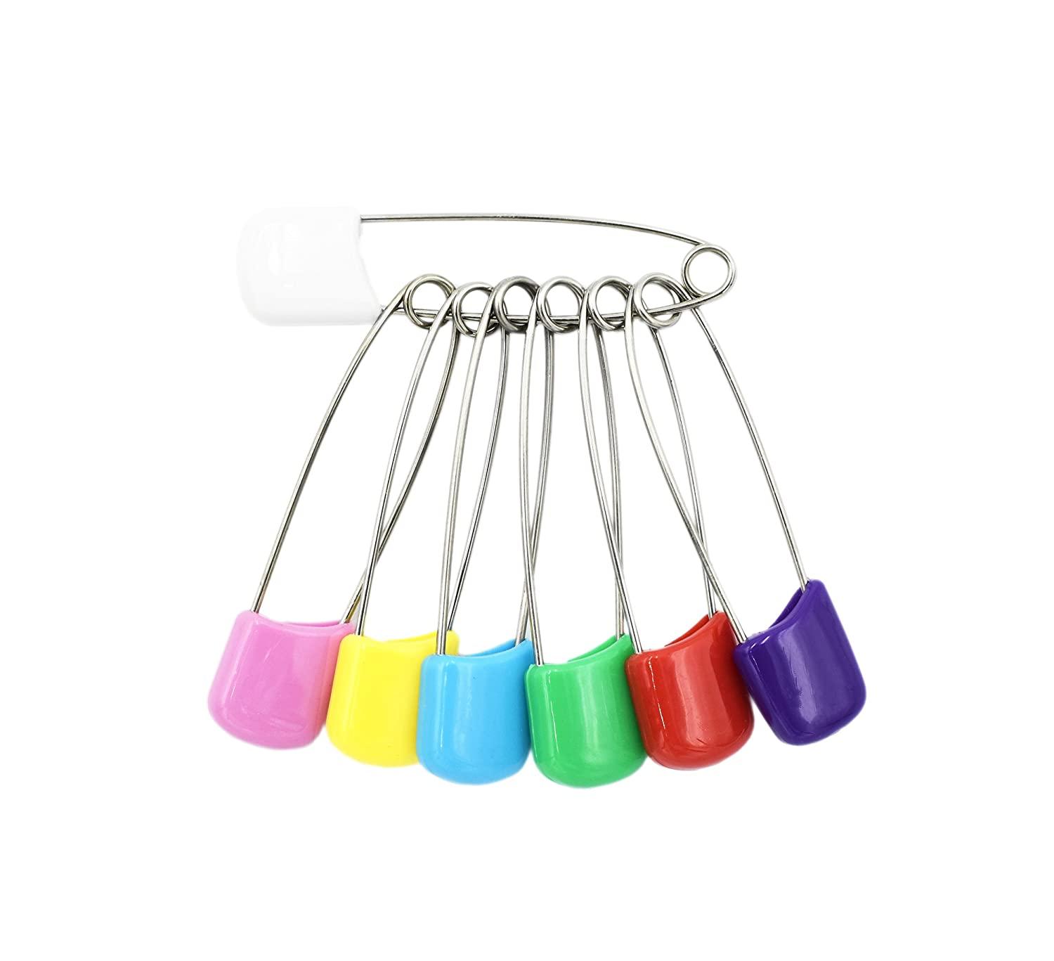Firefly Diaper Pins - Pack of 50 Assorted Color Nappy Safety Pins for ...