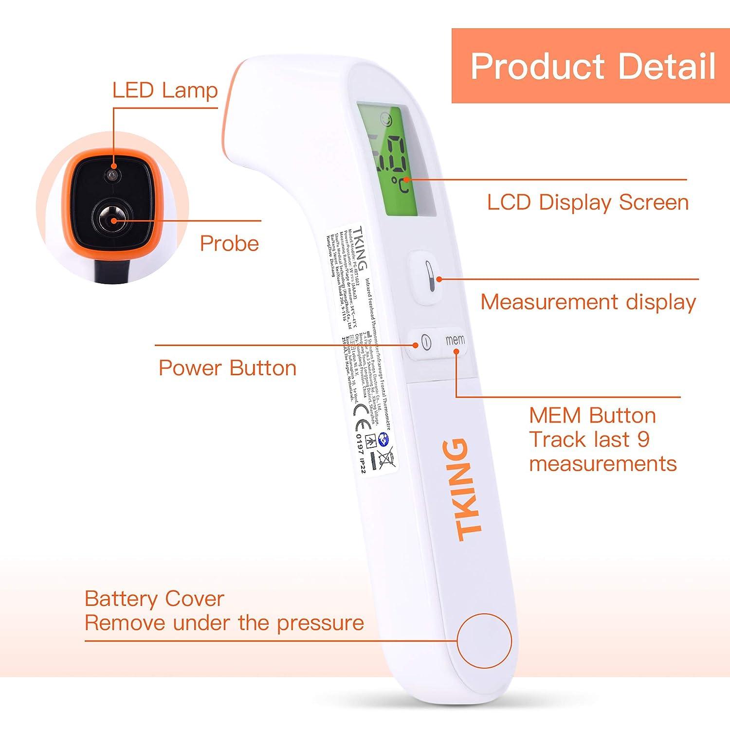 Digital Non-Contact Infrared Forehead Thermometer for Baby Kids and ...