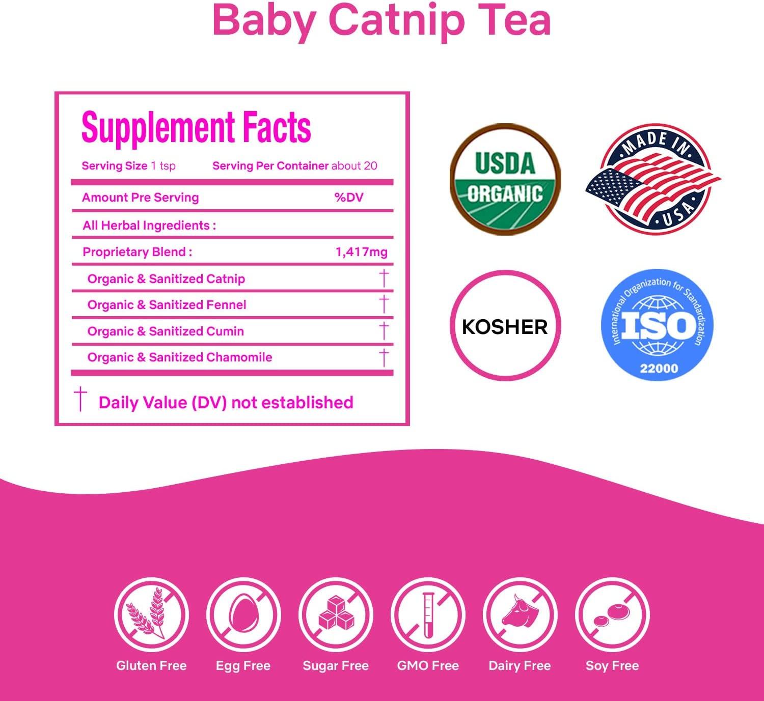 Secrets of Tea Catnip Colic Tea - USDA Organic Herbal Relief for Babies ...
