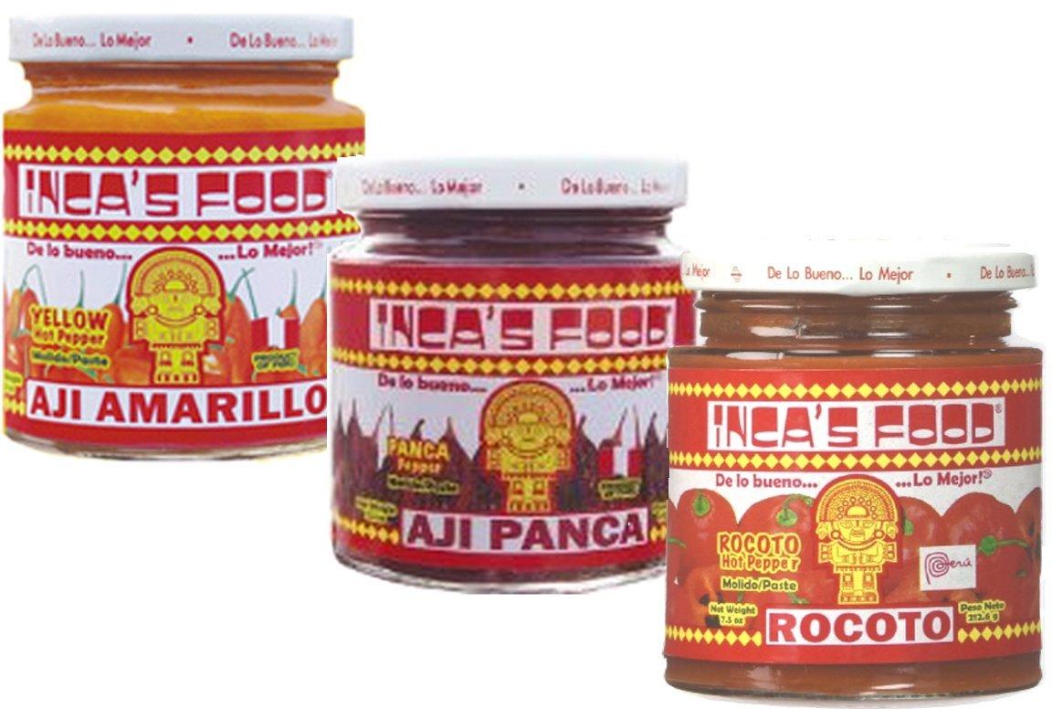 Inca's Food Mixed Sampler - Aji Amarillo, Panca, Rocoto - 3 Pack (7.5 ...