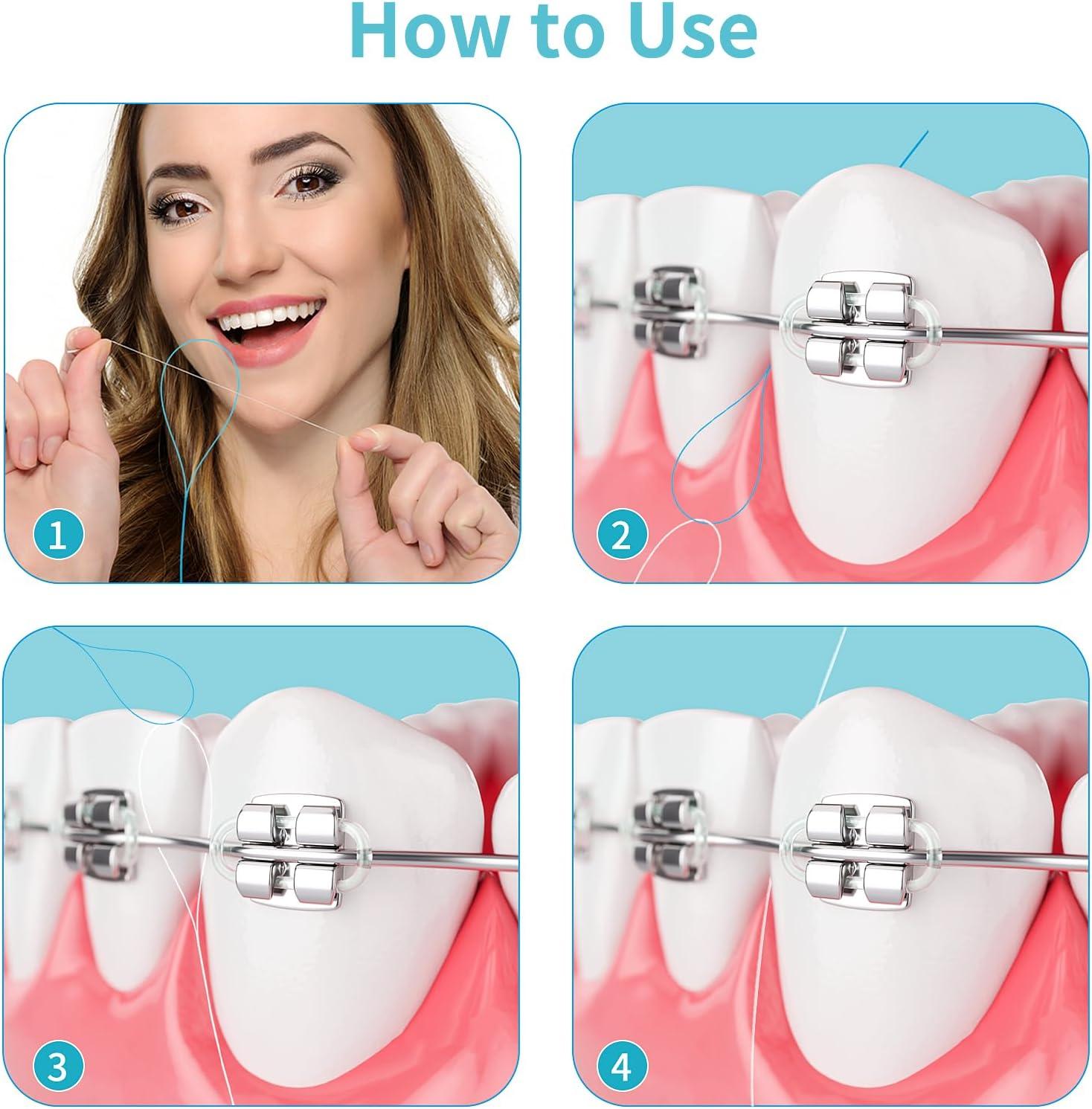 Buy Wllhyf 100 Biodegradable Dental Floss - Deep Clean Nylon Loop ...