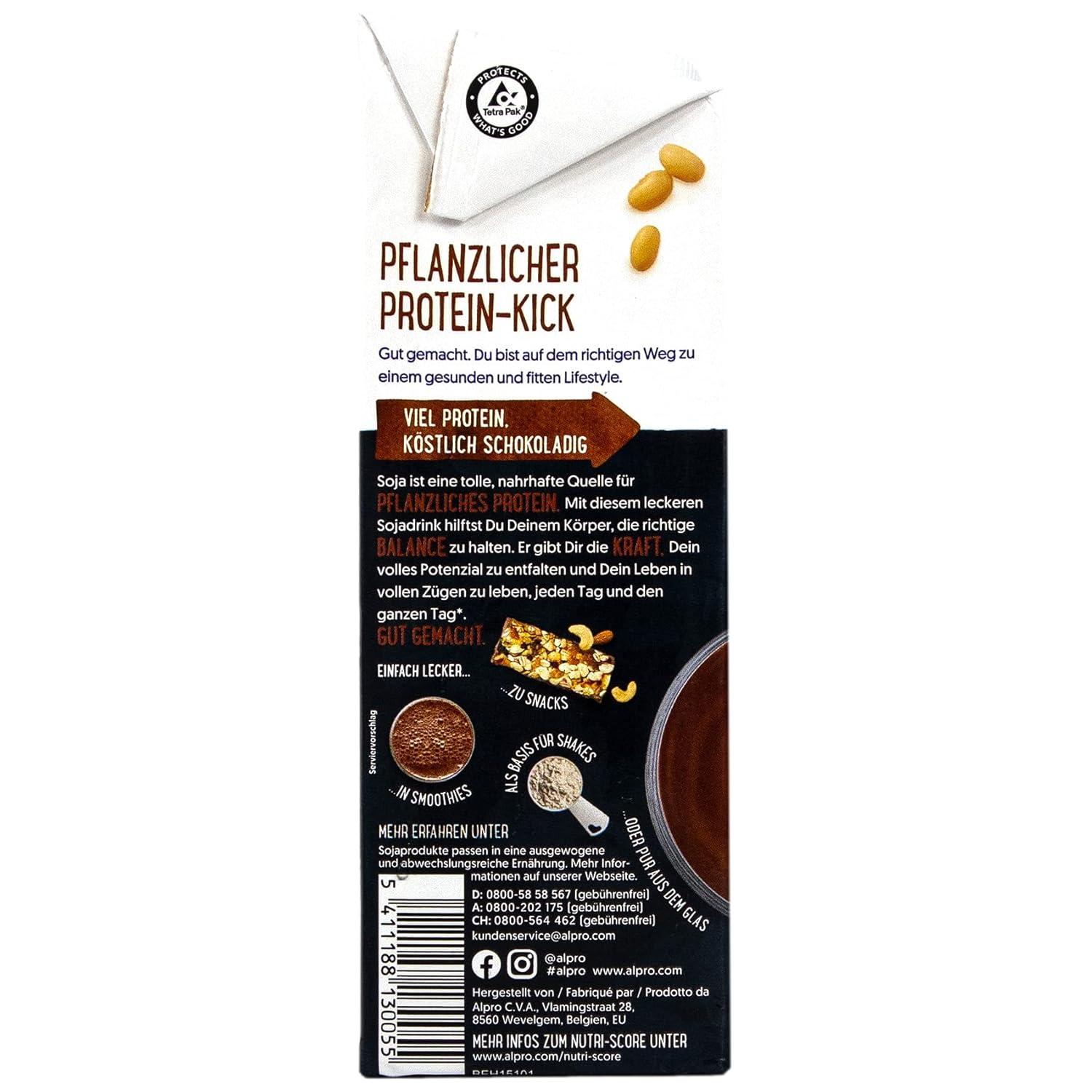 Alpro Protein Soybar Chocolate 1L - 2-Person Pack | 50g Protein Soya ...