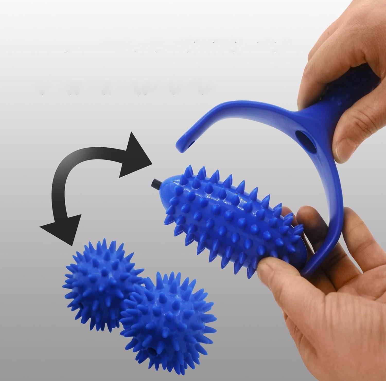Ultimate Blue Bone Massage Roller with Handle - Interchangeable Fascia ...