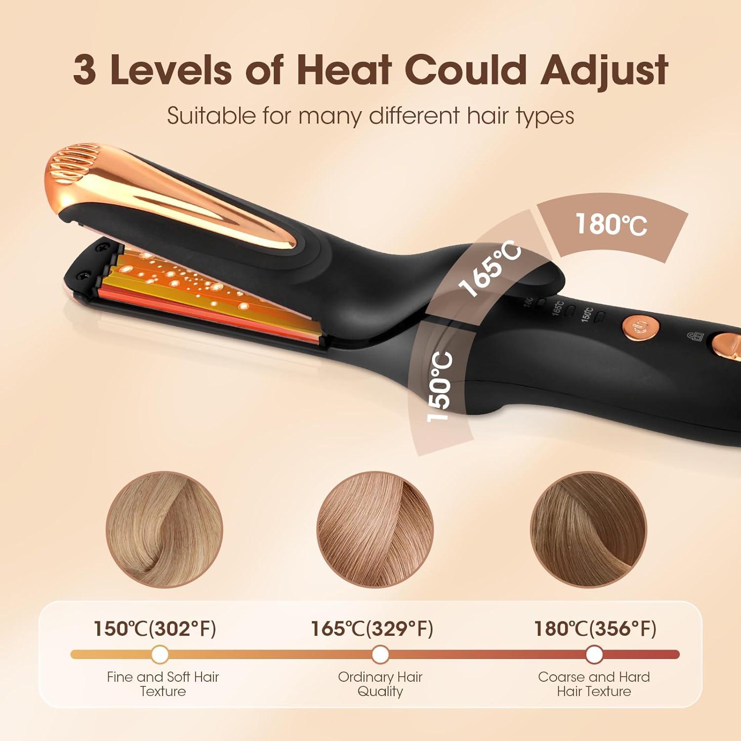 1 Inch Mini Wireless Hair Crimper USB Rechargeable Crimping Iron Hair ...