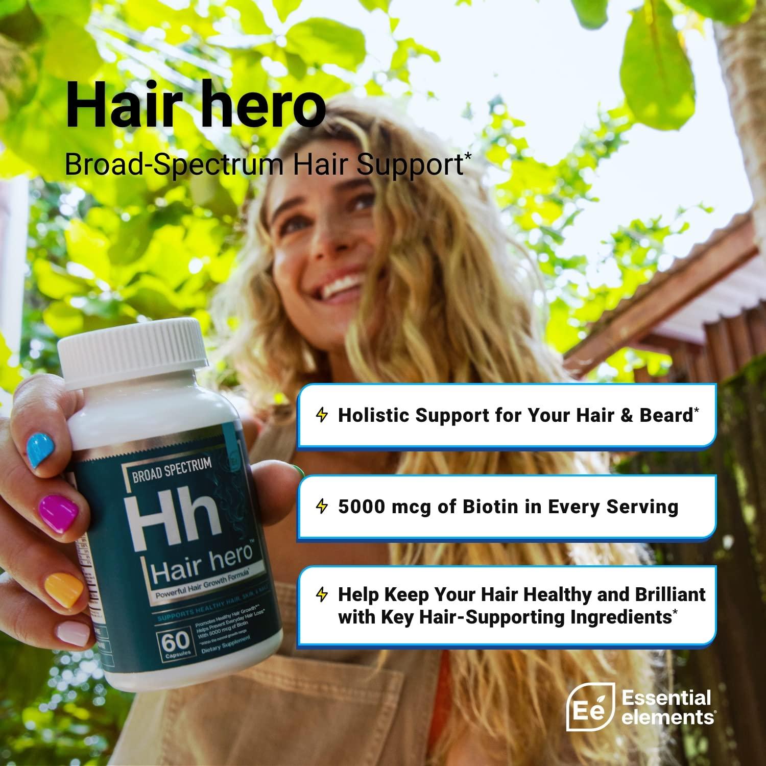 Essential Elements Hair Hero - Broad-Spectrum Hair Formula - 5000mcg ...