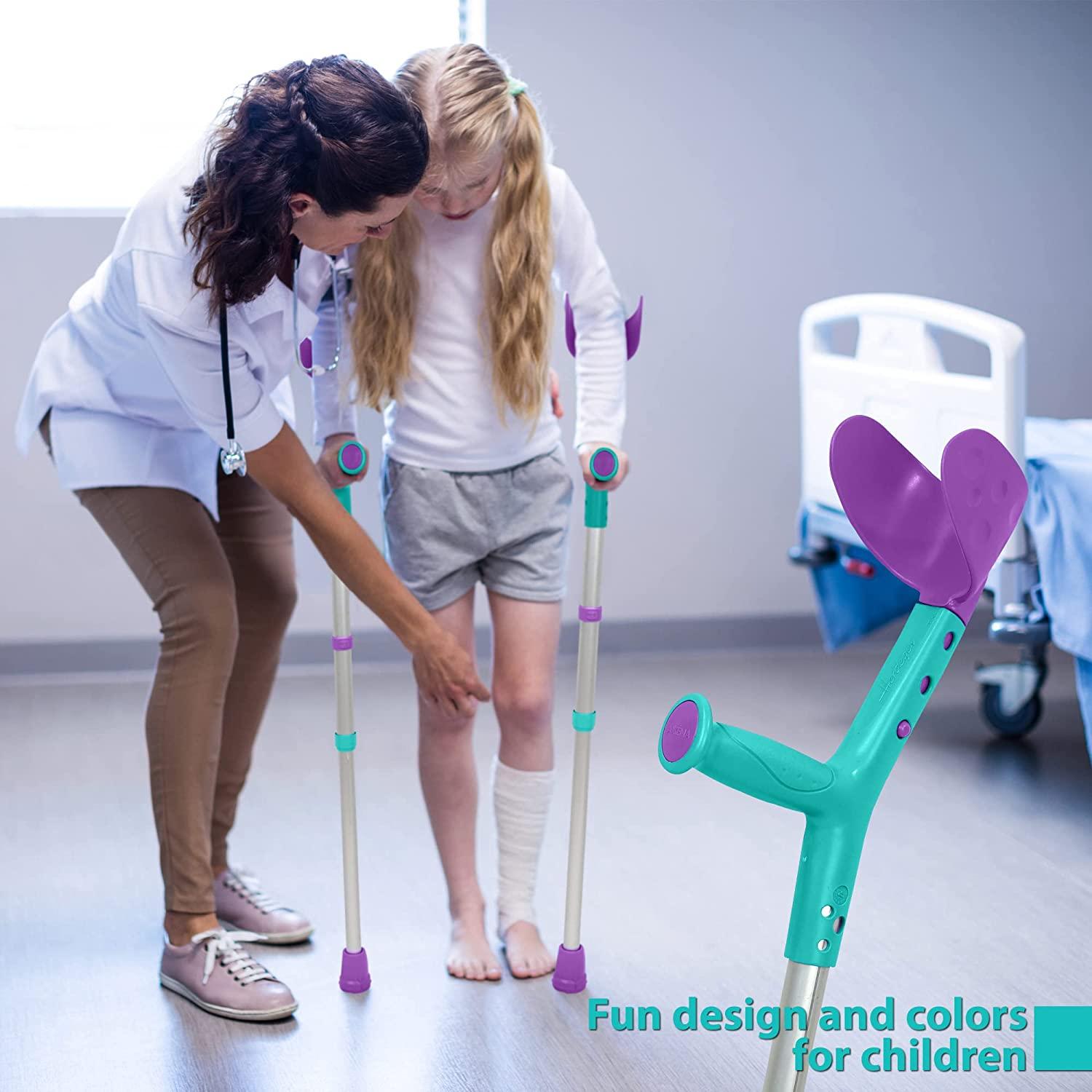 ORTONYX Kids Walking Forearm Crutches (1 Pair) - Lightweight Aluminum ...