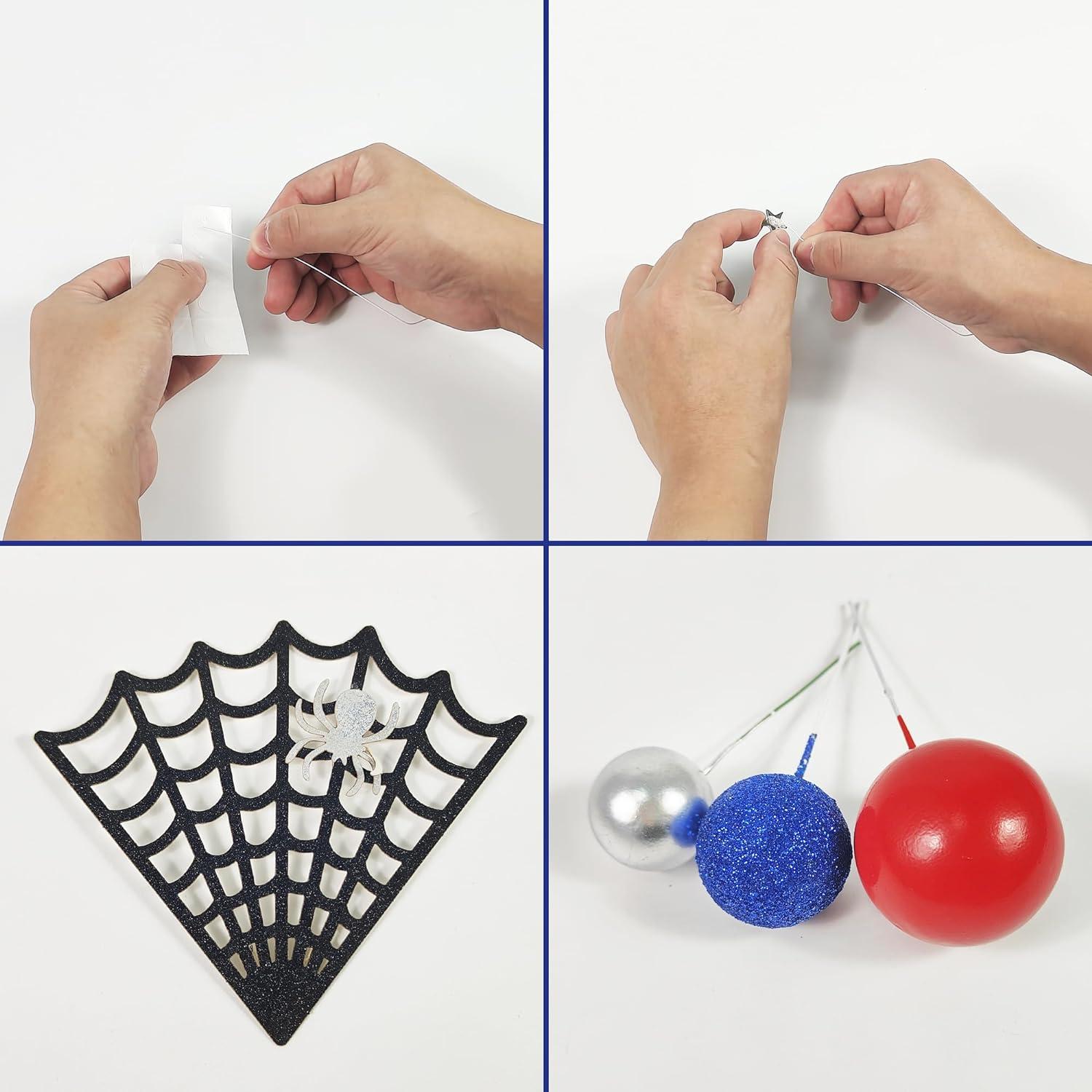 DRWATE Spider Cake Topper with Spider Web Balls Stars for Boys Men ...