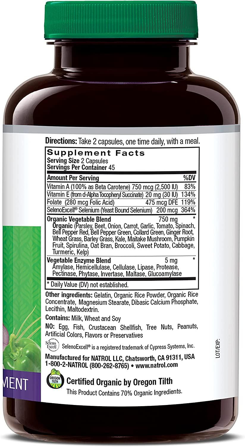 Natrol JuiceFestiv Daily Fruits & Veggies Capsules 180 Tablets with ...