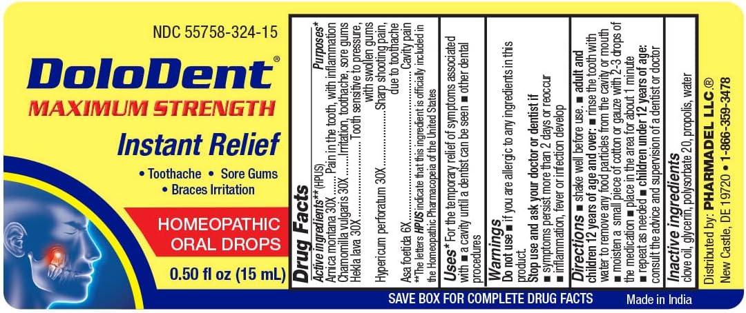 DOLODENT Tooth Pain Relief for Adults 15 ml Tooth Ache Drops Natural ...