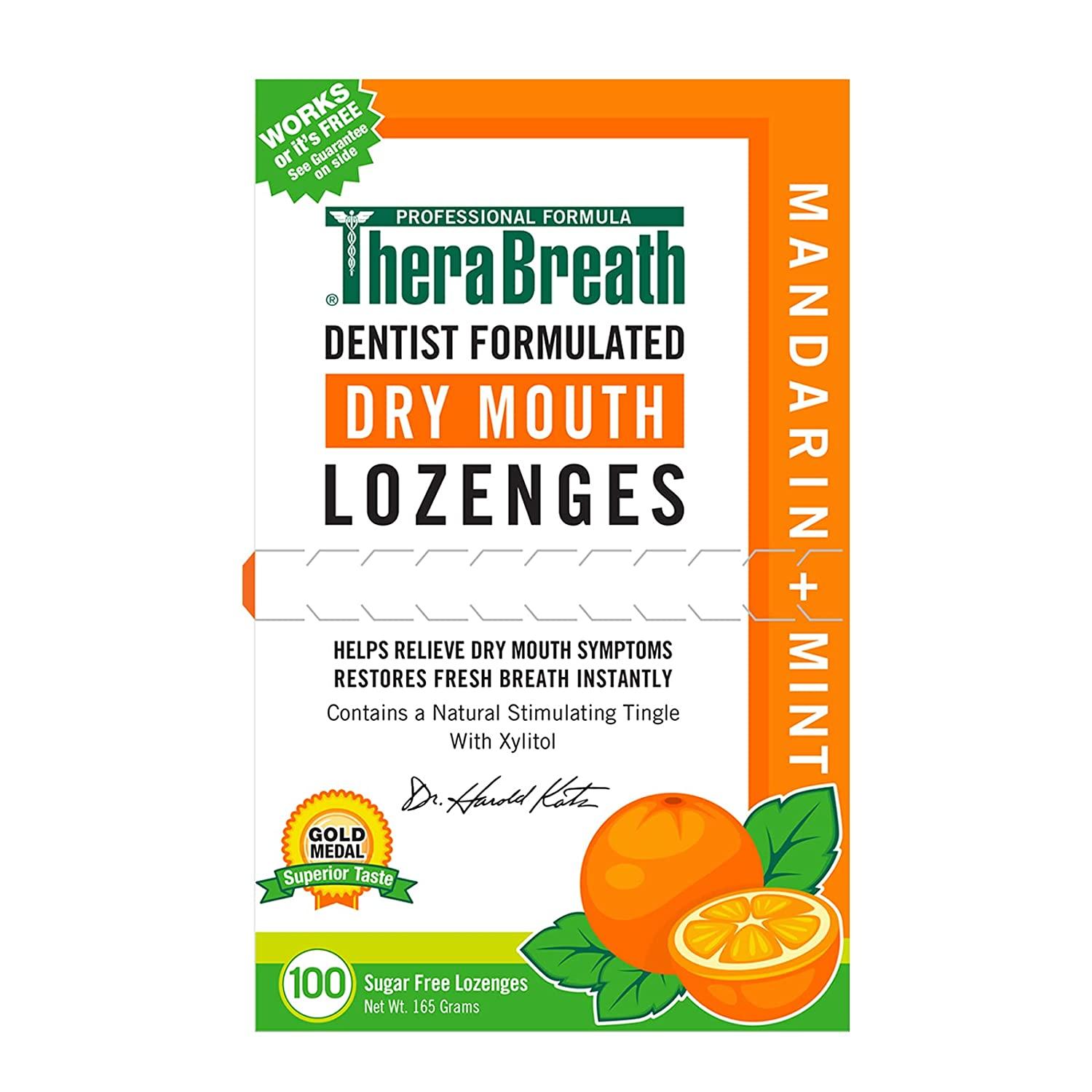 TheraBreath Zinc Lozenges 200 Count - Mandarin Mint Flavor | Dry Mouth ...