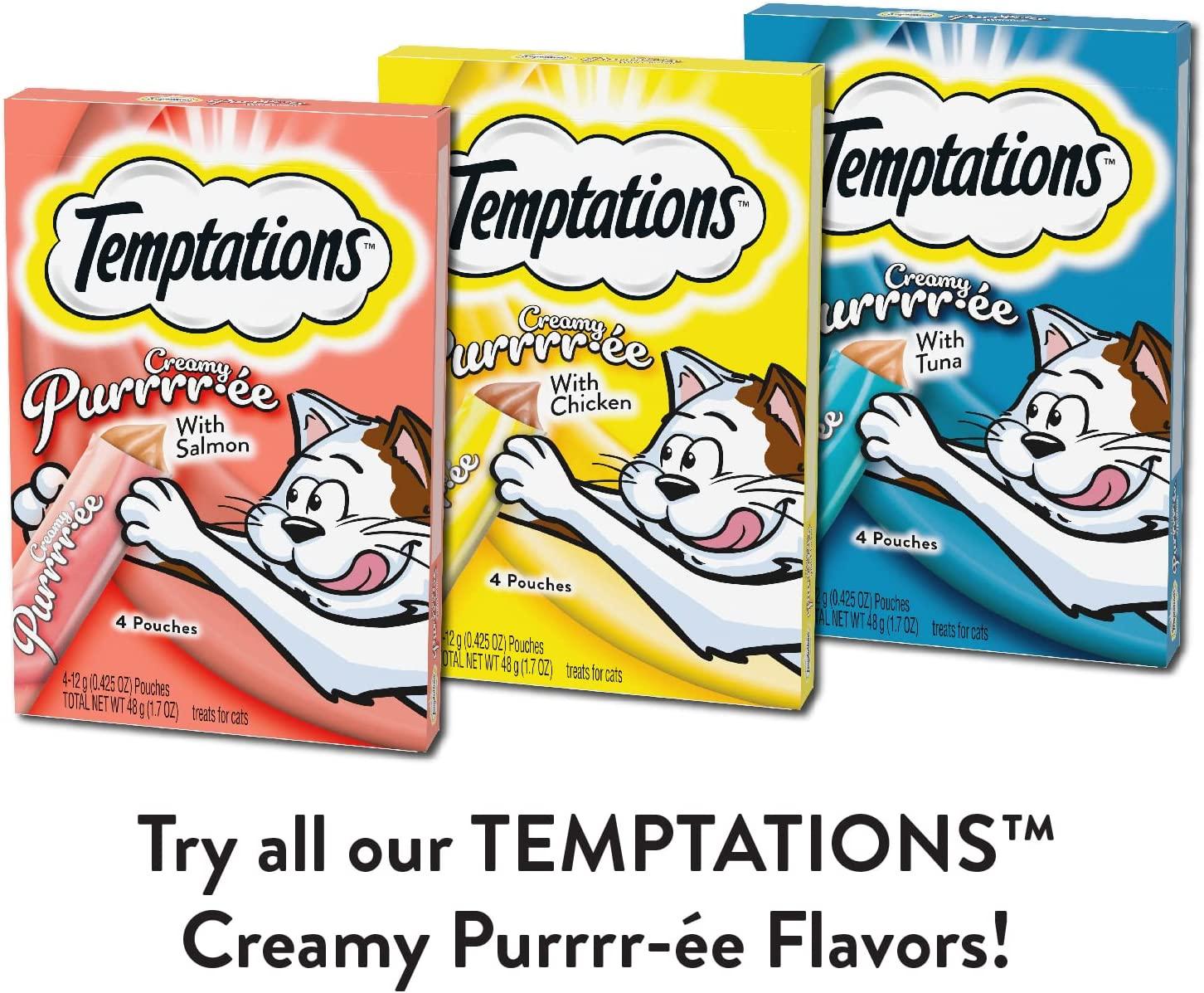 Temptations Creamy Salmon Puree Cat Treats - 24-Pack (288g) | Lickable ...