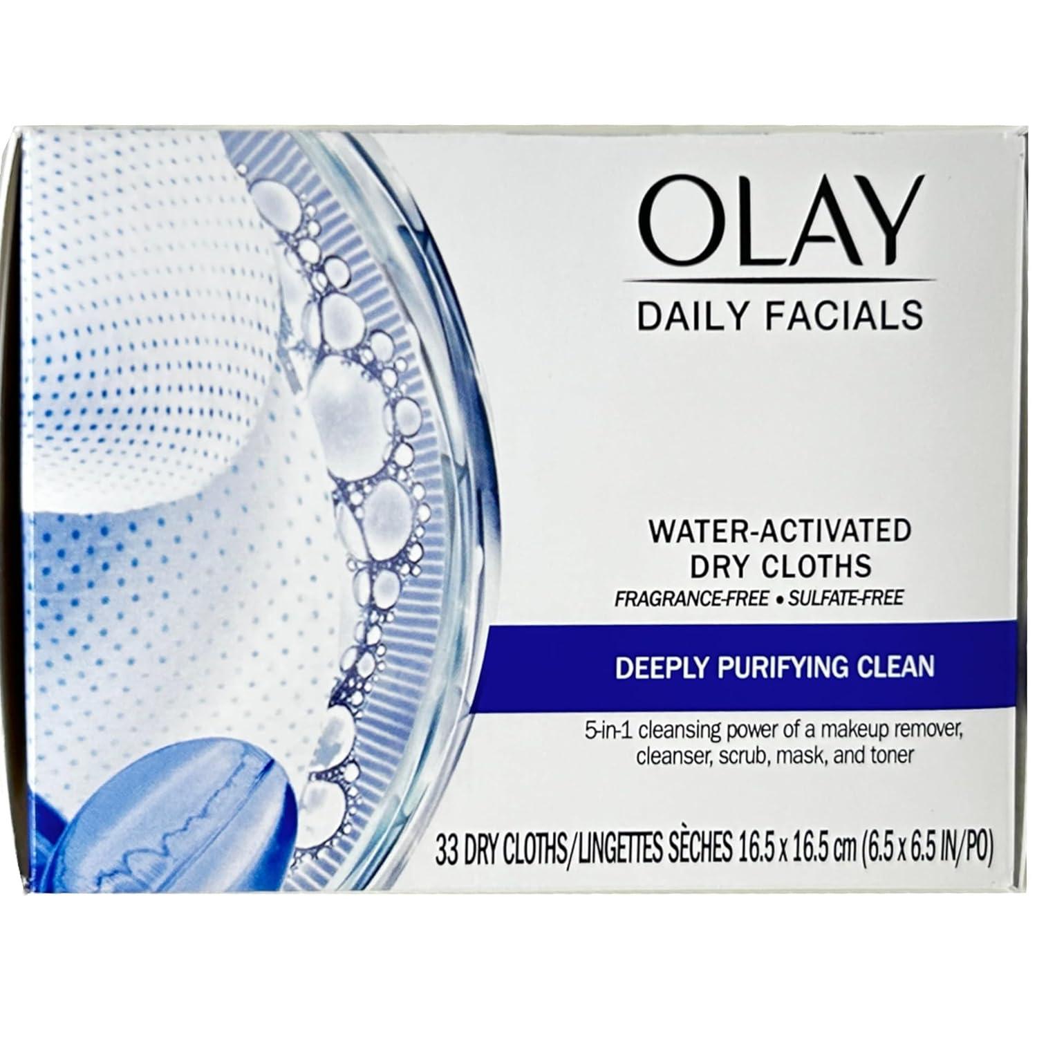 Olay Daily Deeply Clean 4-in-1 Cleansing Face Cloths 33ct (Pack of 5 ...