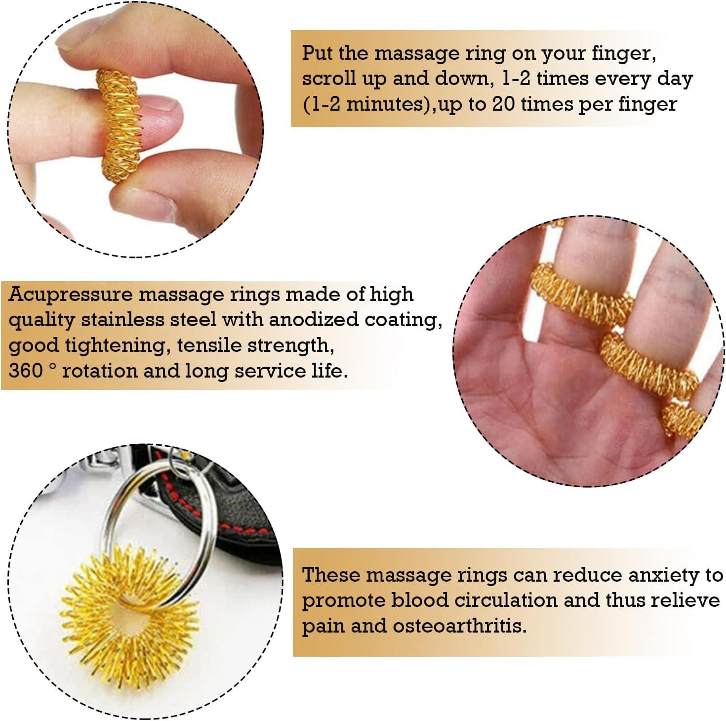 14-Piece Acupressure Massage Rings Set for Finger & Toe | Acupuncture ...