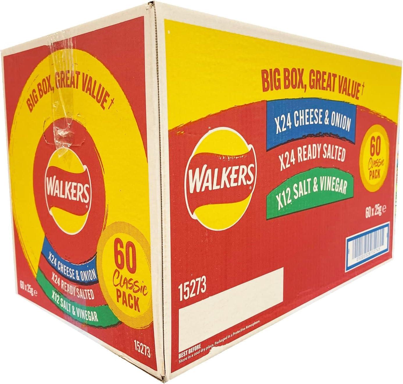 Walkers Crisps Walkers Classic Box Crisps Pack Of 60 x 25g - 24 x ...