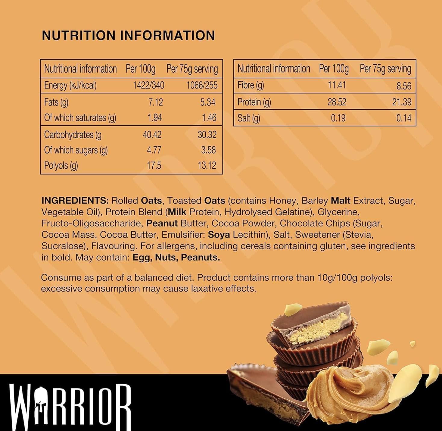 Warrior RAW Bars Choc PB 12 x 75g | Buy Now with Express International ...