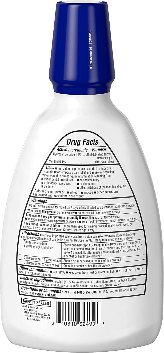 Orajel Antiseptic Mouth Sore Rinse 16 oz - Pack of 3 | Soothing Relief ...