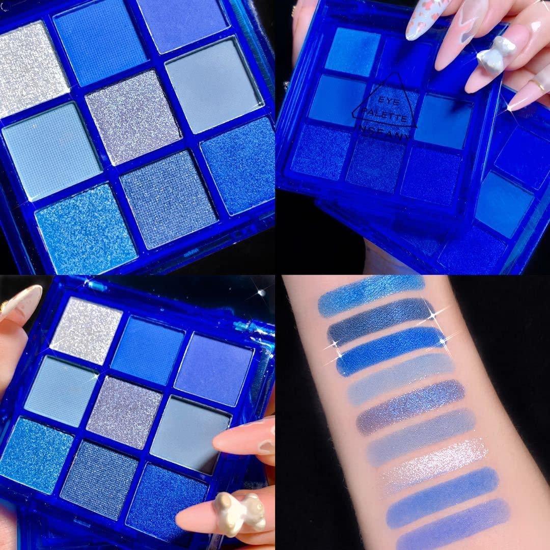 Blue Glitter Eyeshadow Palette - Shimmering Navy & Royal Blue Makeup ...