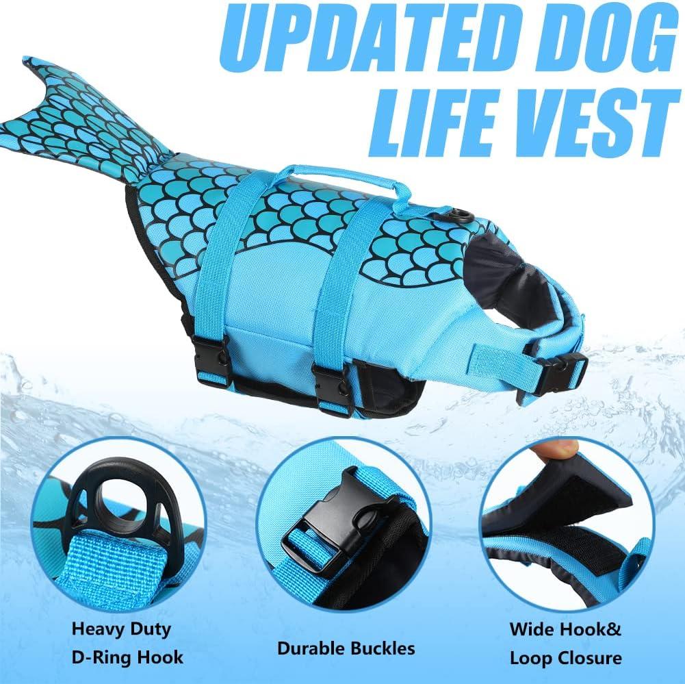 Emust Adjustable Dog Life Jacket - Small Medium & Large | Water Safety ...