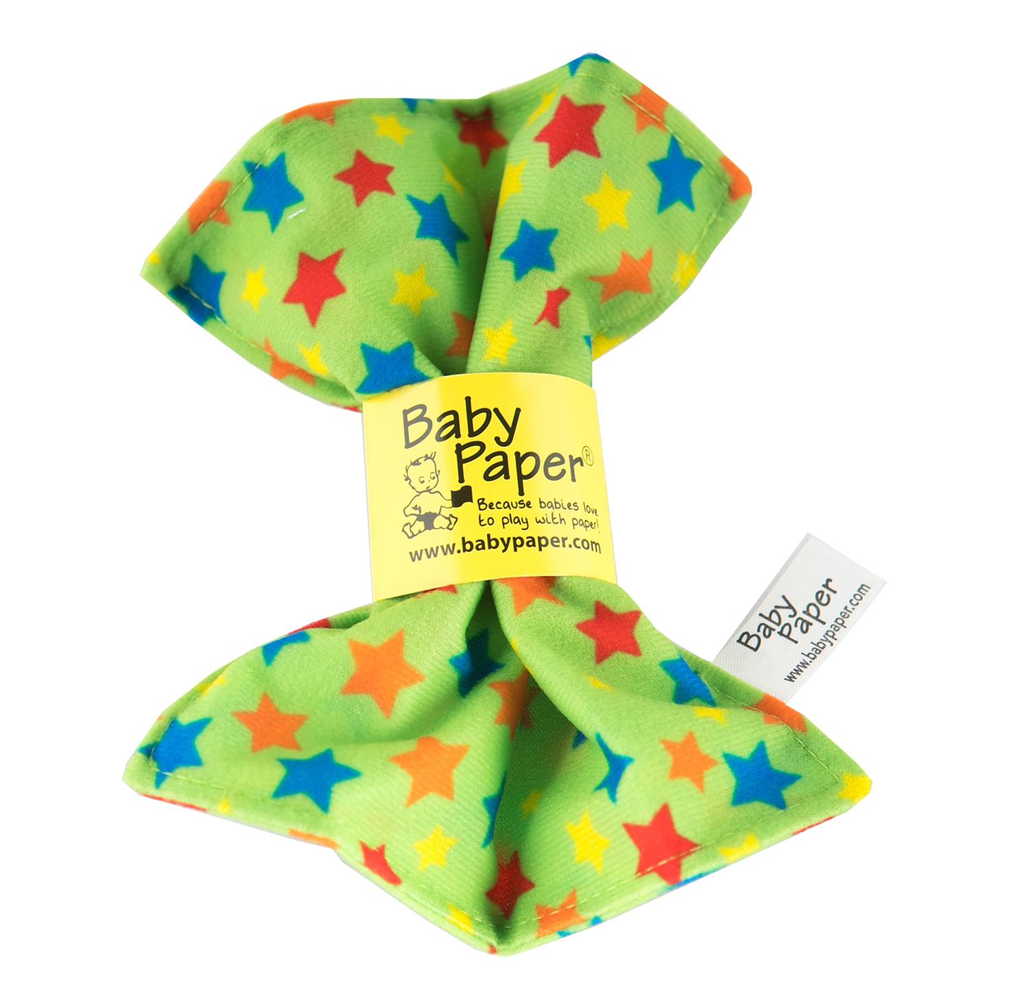 Baby Paper Crinkle Toy - Green with Stars | Soft Sensory Toy for Babies ...