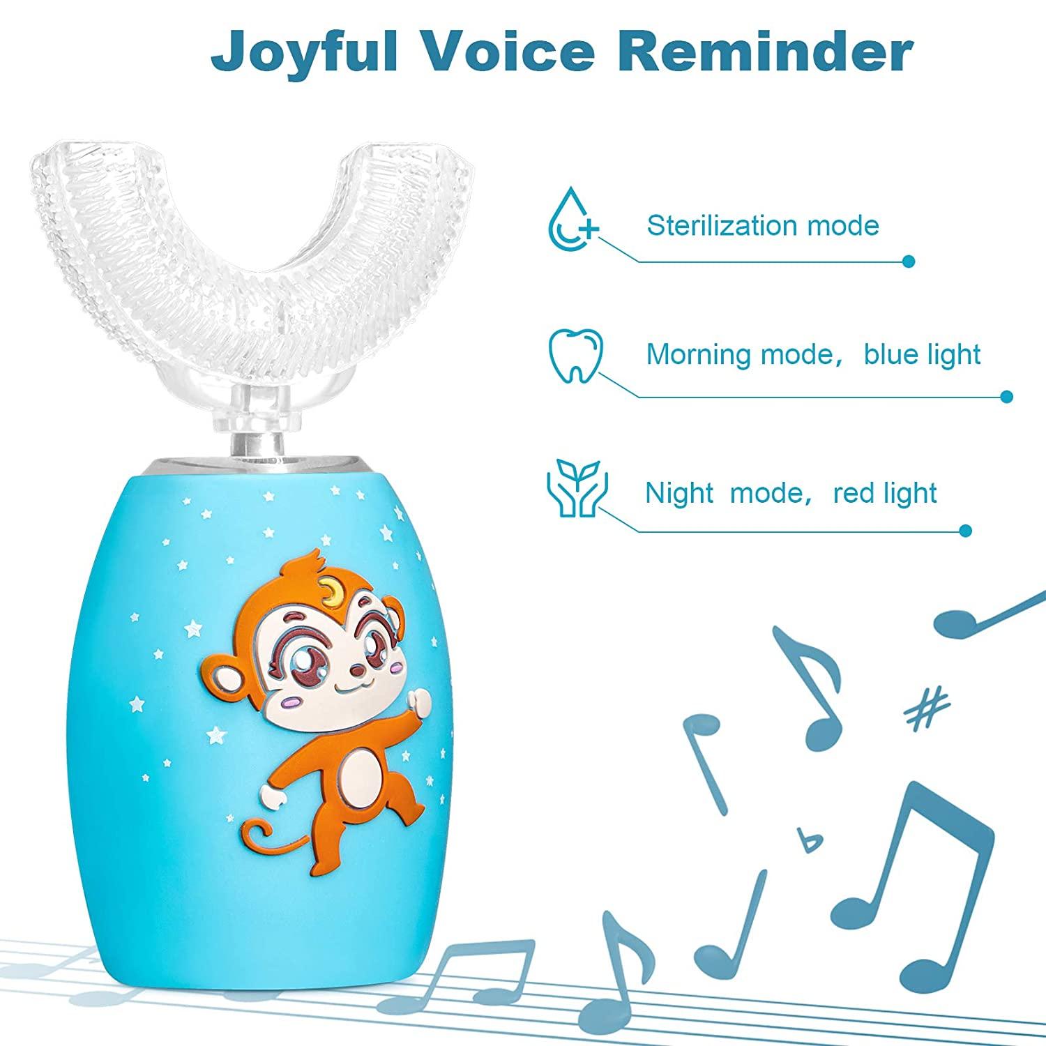 Sunartec Musical Ultrasonic Kids Electric Toothbrush - Cute Cartoon 360 ...