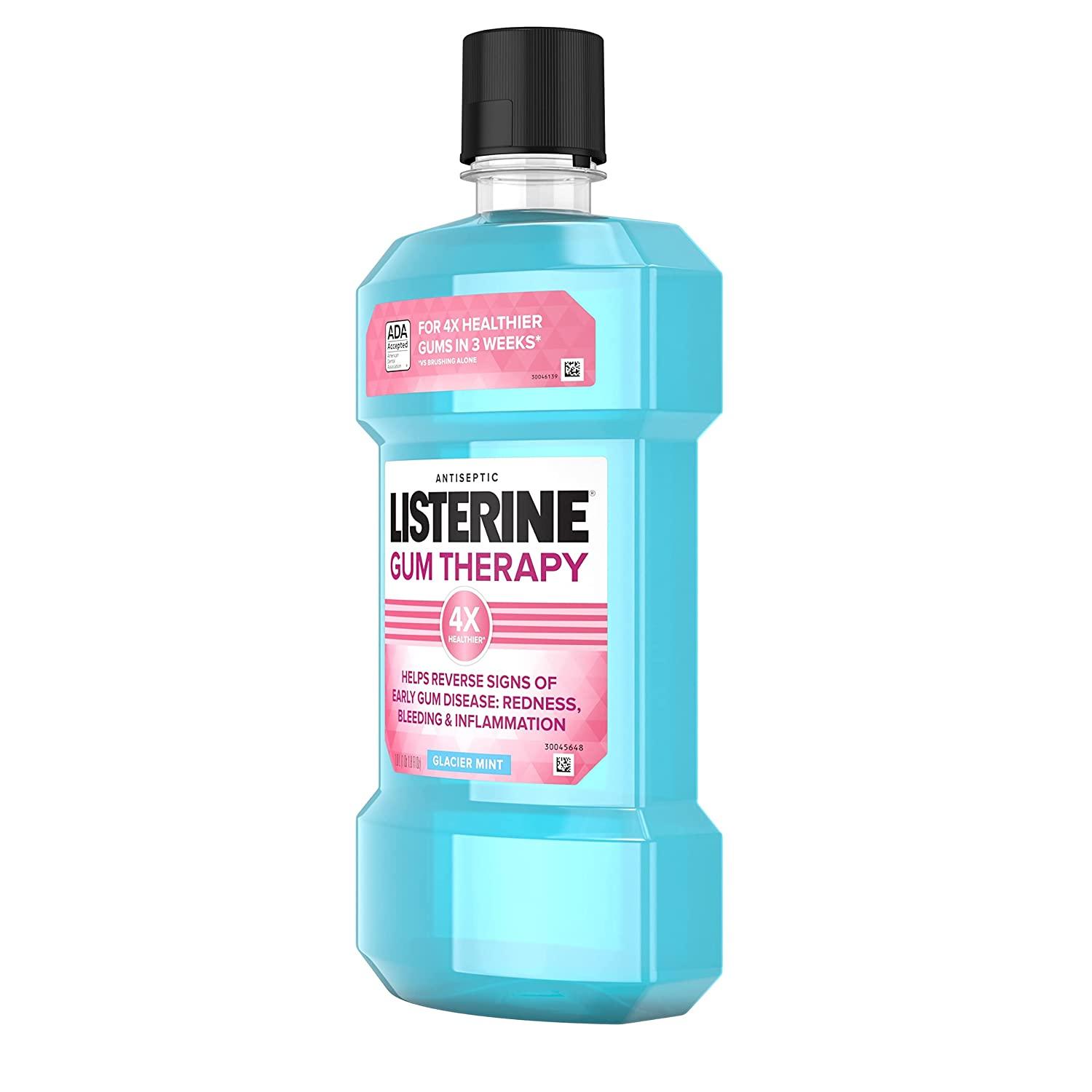 Listerine Gum Therapy Antiplaque Mouthwash - Glacier Mint ADA Accepted ...