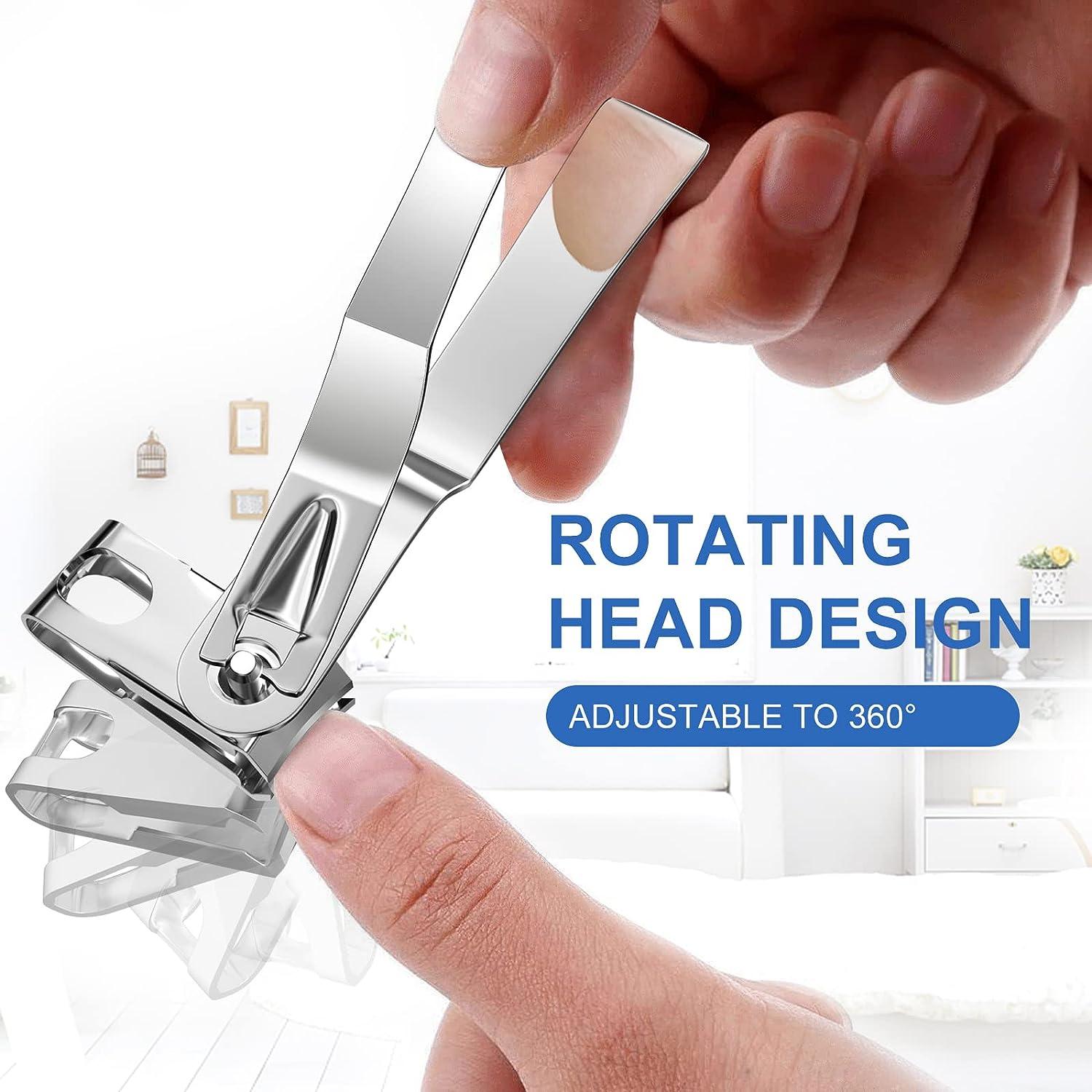 360 Degree Rotary Nail Clippers - Stainless Steel Fingernail Toenail ...