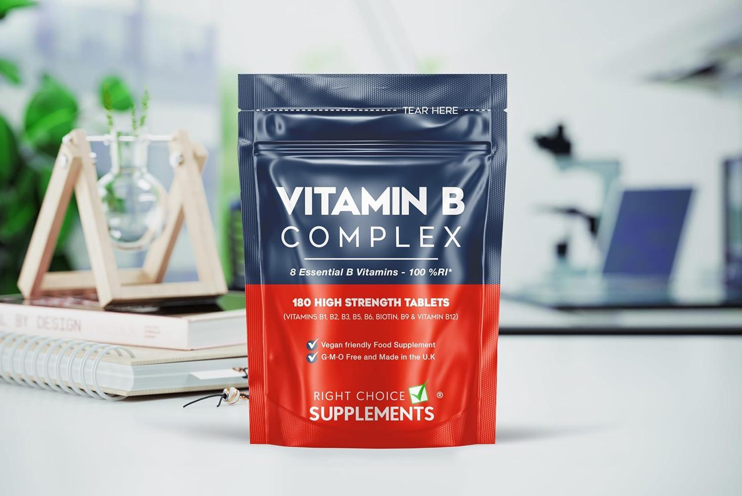 Vitamin B Complex 180 Tablets (6 Month Supply) - Contains All Eight B ...