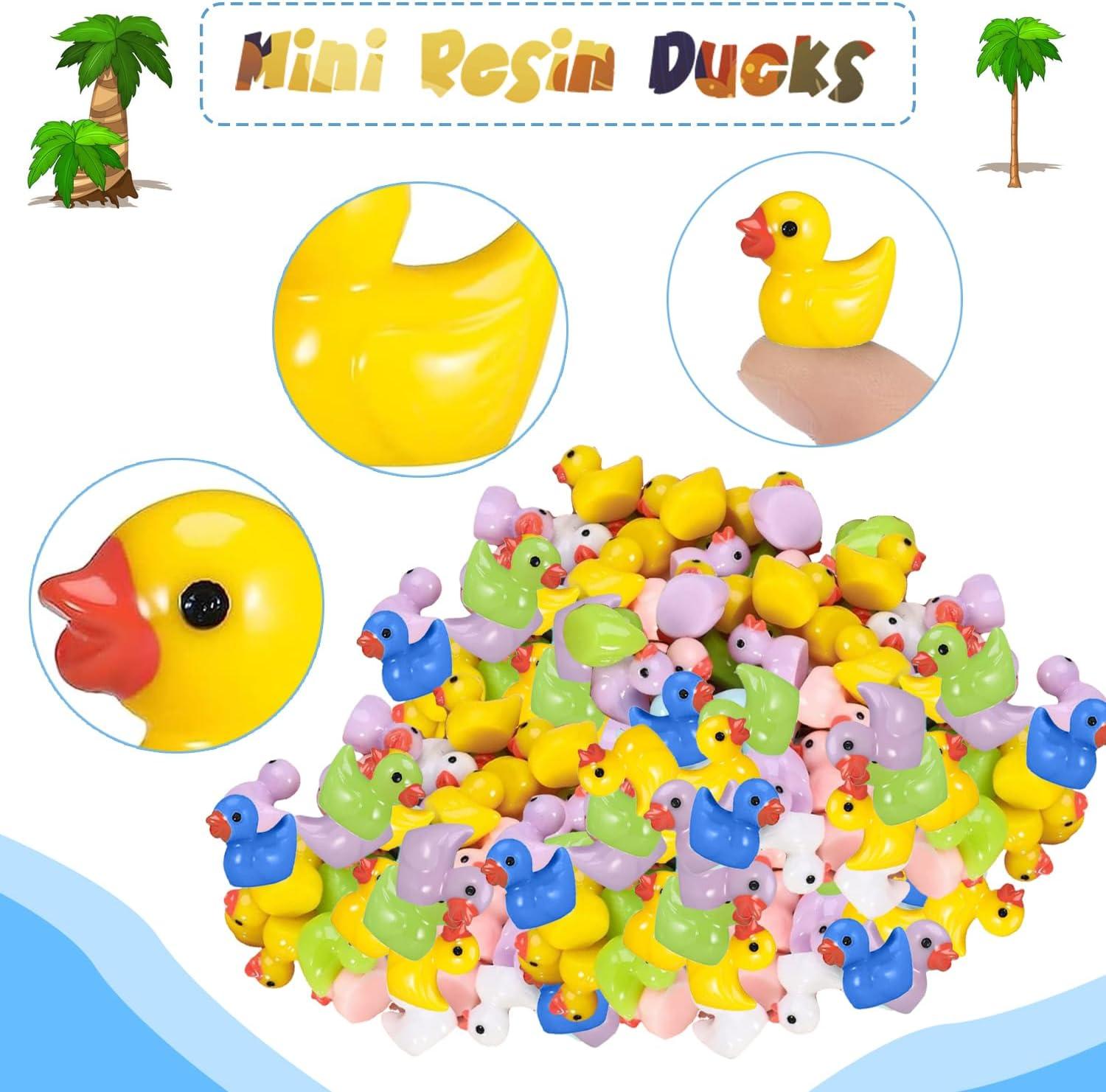 Movstriker 100Pcs Mini Resin Ducks Multicolor Tiny Ducks Landscape ...