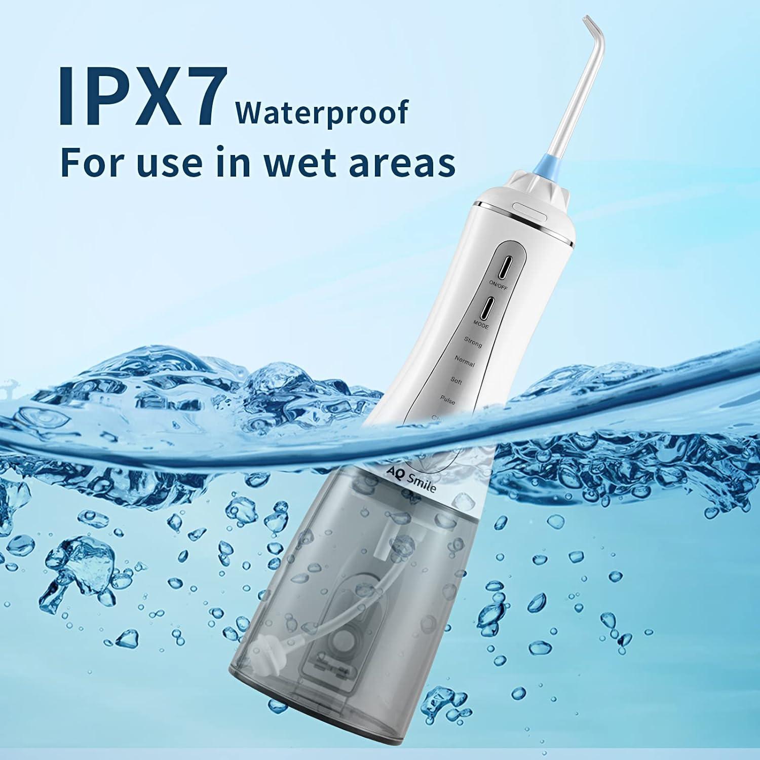 Wireless Tooth Cleaner & Water Flosser - 5 Modes 6 Nozzles USB-C ...