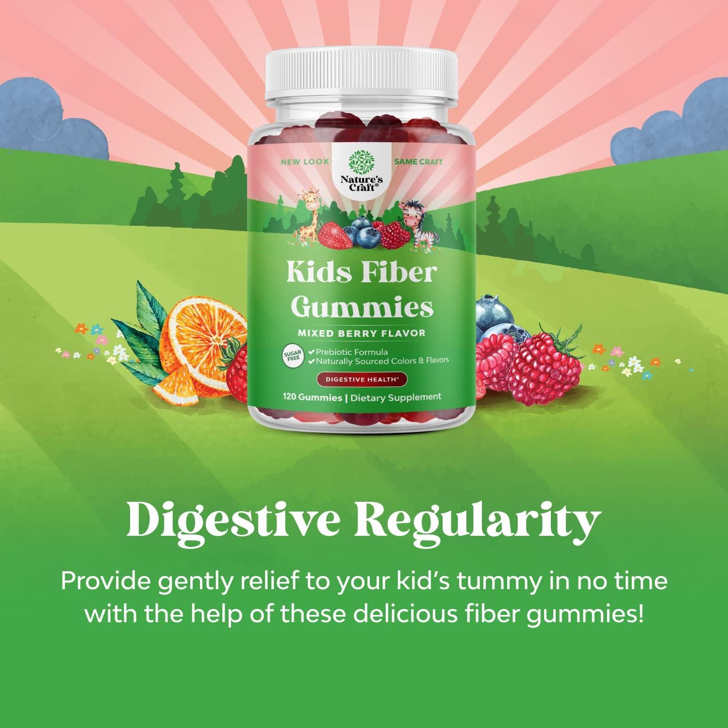 Sugar Free Fiber Gummies for Kids - Prebiotic Digestive & Immunity ...
