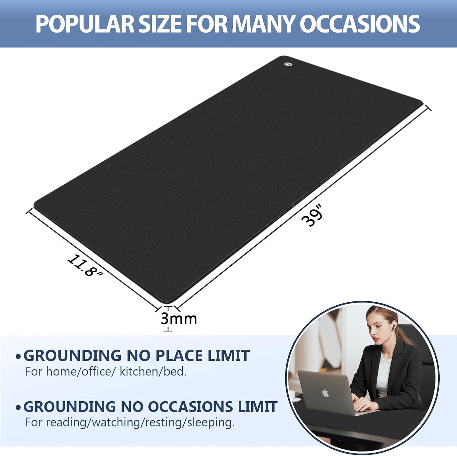 Premium 2-Layer Ground Mat for Bed Desk & Floor - Enhance Sleep Health ...