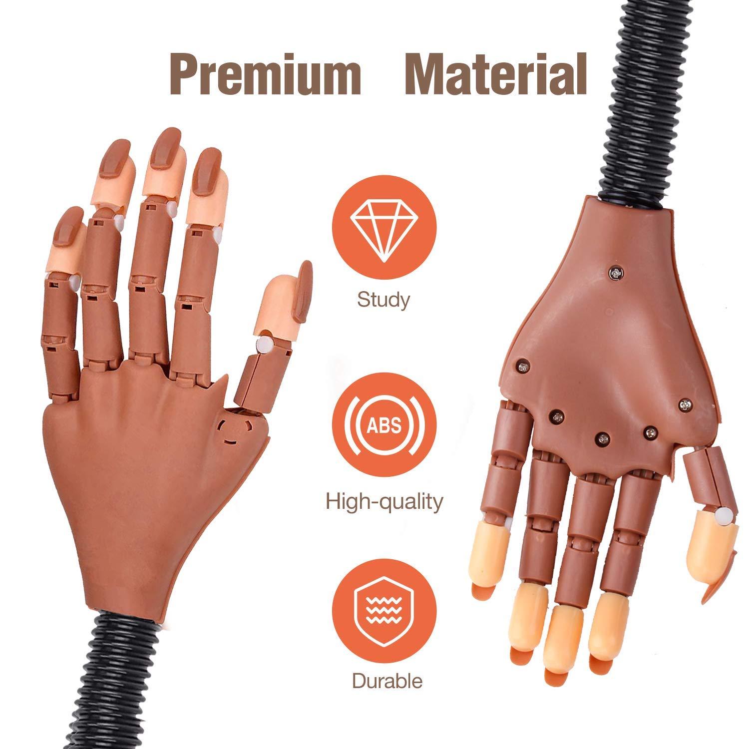 Acrylic Nails Practice Hand Kit - Flexible & Moveable False Mannequin ...