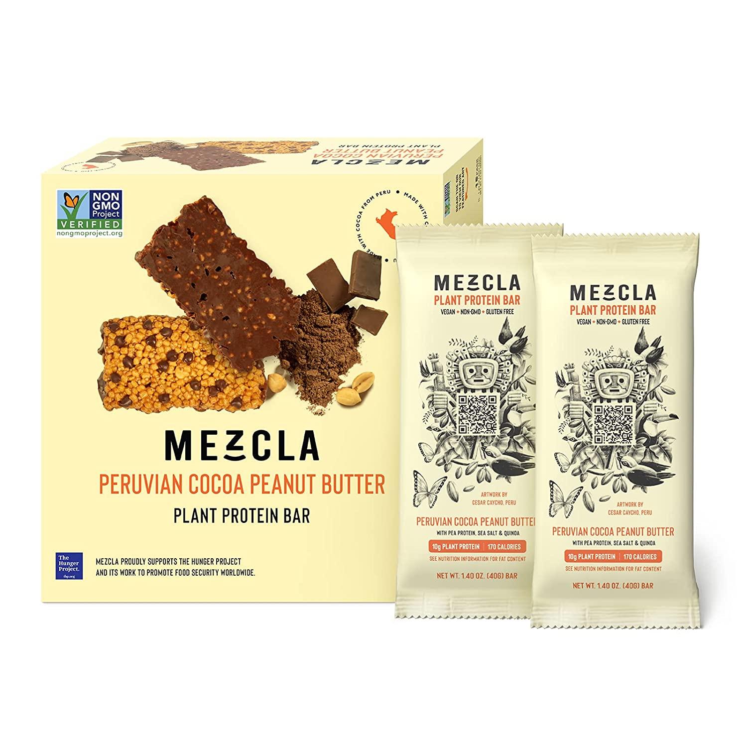 Mezcla Vegan Plant Protein Bars - Peruvian Cocoa Peanut Butter ...