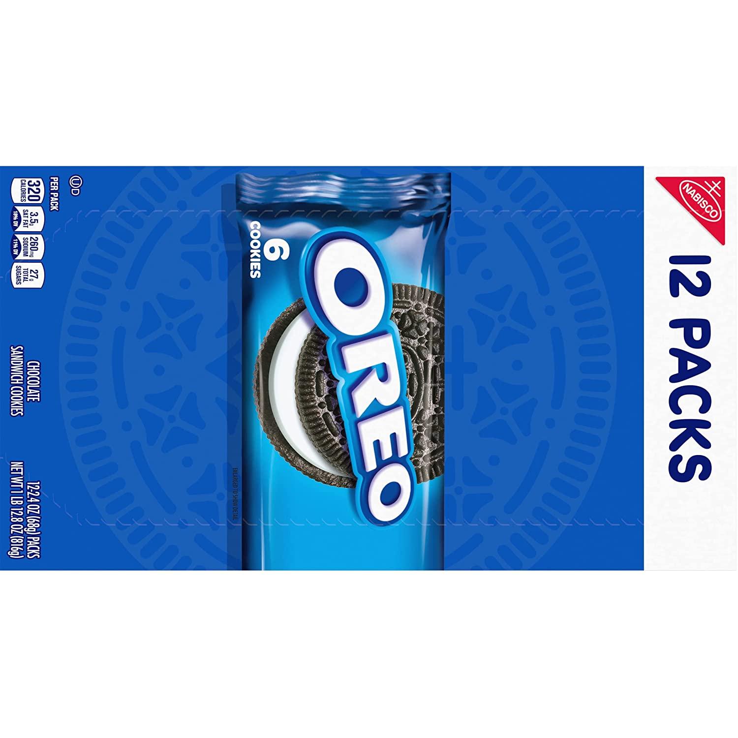 OREO Chocolate Sandwich Cookies - School Lunch Box Snacks - 2.4 oz (Pack of 12) | Buy Now with ...