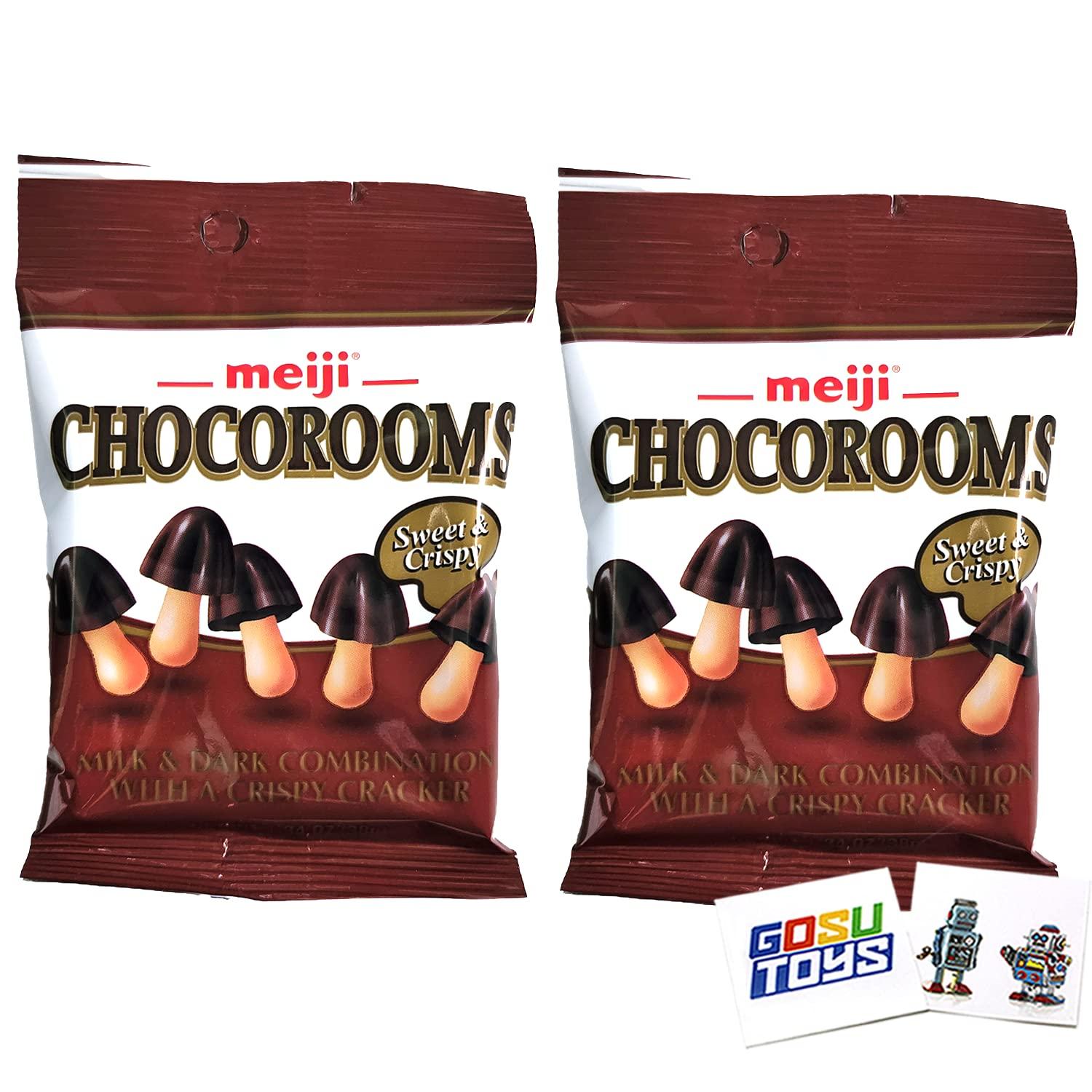 Meiji Chocorooms Sweet and Crispy Milk and Dark Combination with a Crispy Cracker (2 Pack) with ...