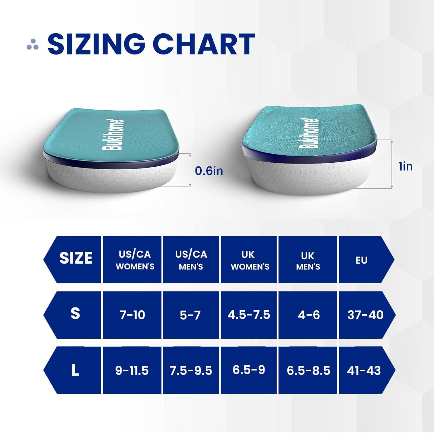 Height Increase Insoles for Men & Women | Bukihome Heel Lift Pads for ...