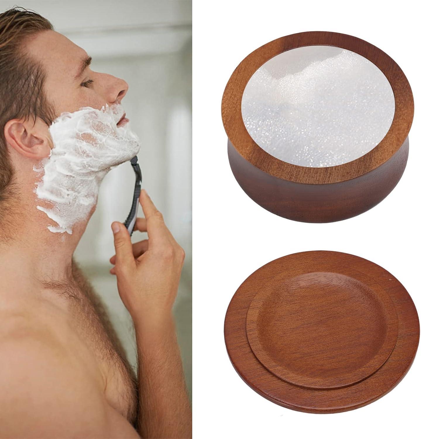 Buy Aznude Shaving Bowl & Men's Wooden Shaving Brushes - Non-Adhesive ...
