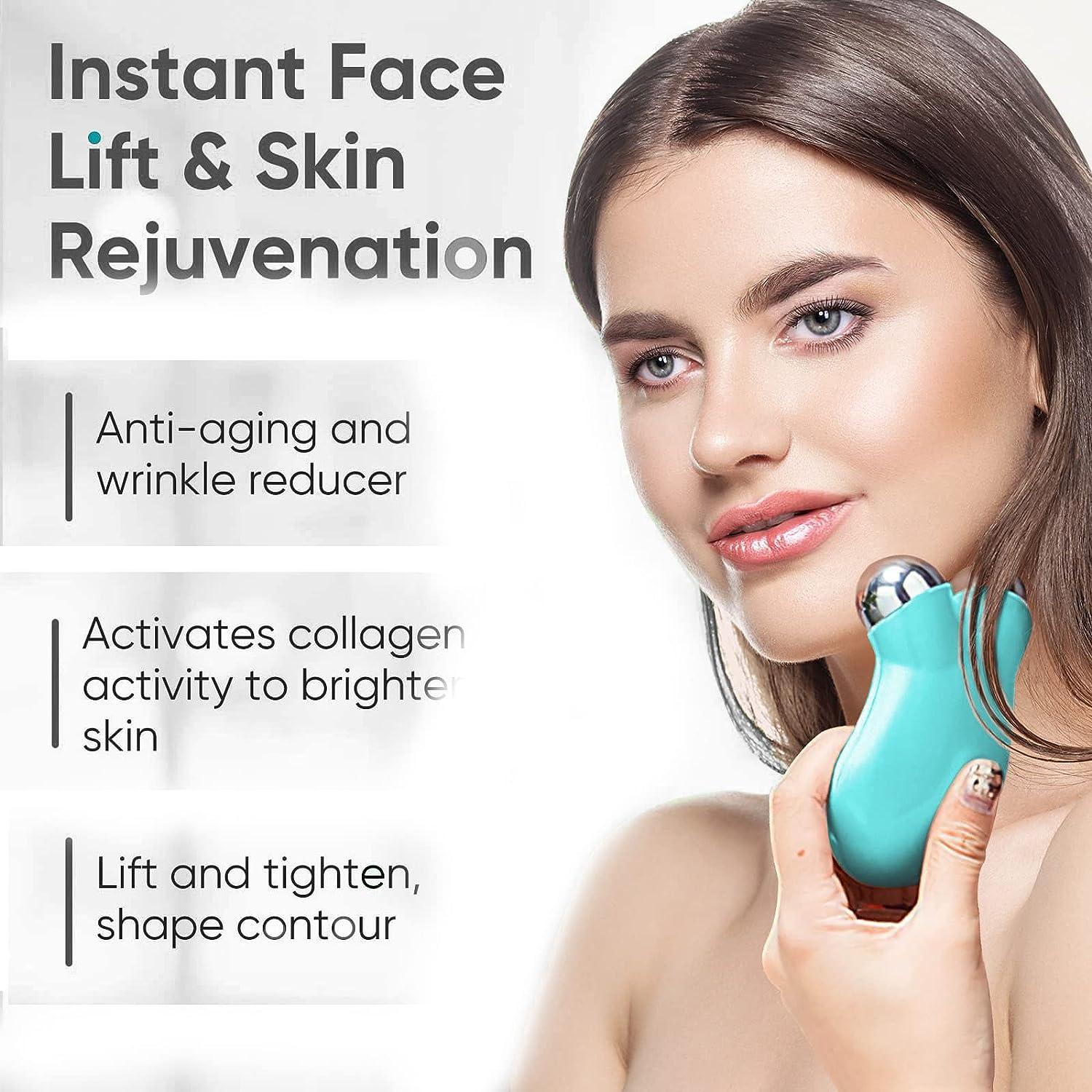 Microcurrent Face Roller - Lift and Tighten Skin | USB Mini Spa for ...
